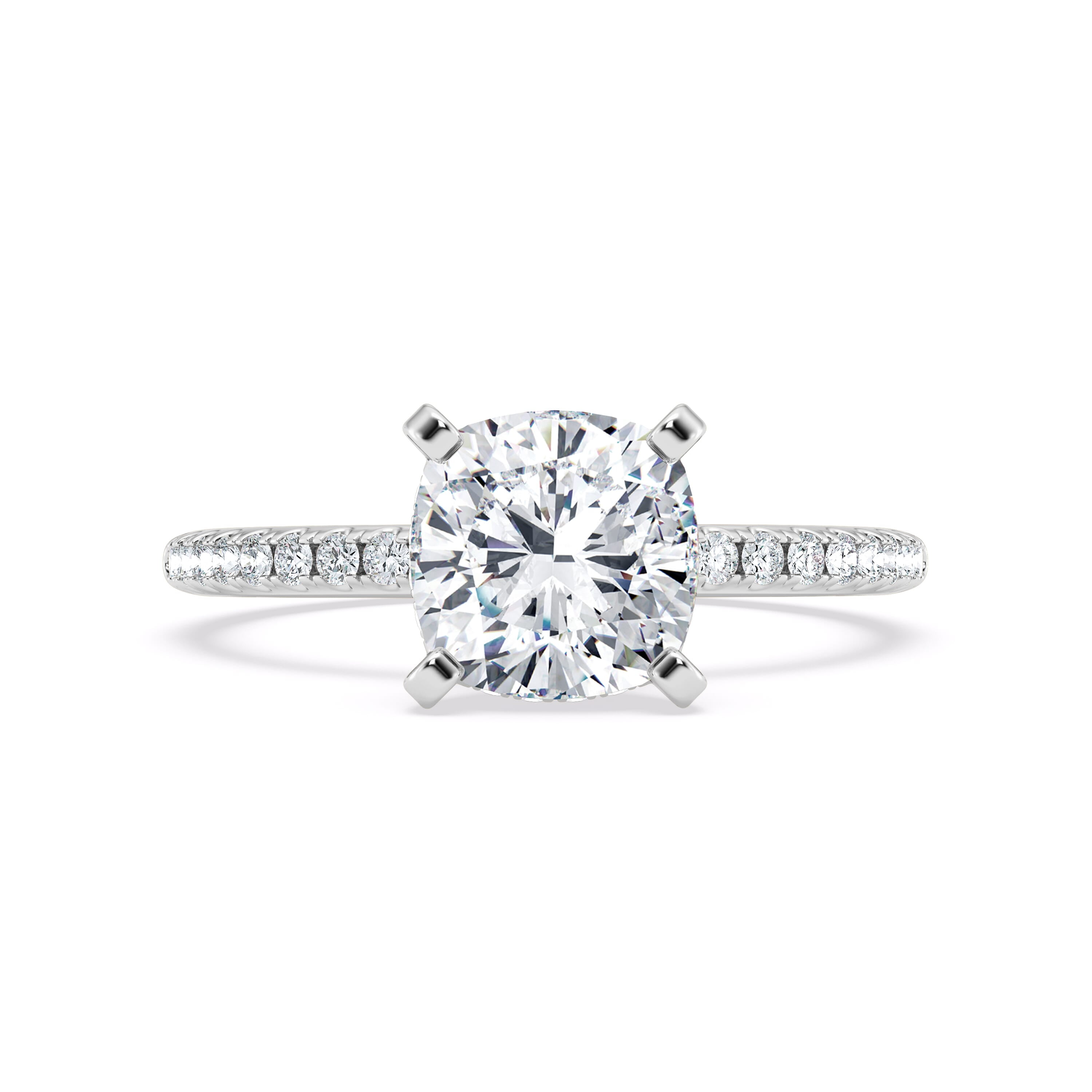 Eterna Jewel Hidden Halo Wedding Ring for Women - 1.6 Ct Cushion Cut ...