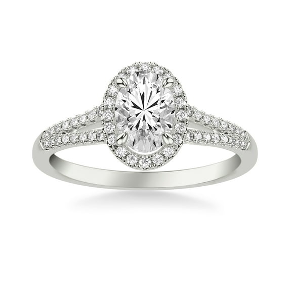 Eterna Jewel Oval Cut 1.6 Ct Lab Created Diamond Engagement Ring - 14K ...