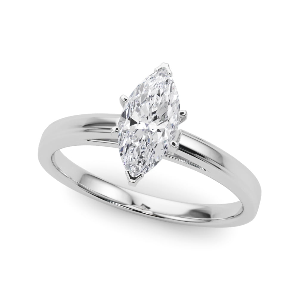 Eterna Jewel Women's Engagement Ring - 1.79 Ct Lab Created Diamond Marquise Cut 14K White Gold ...