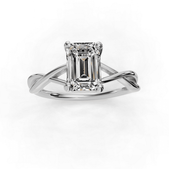 Eterna Jewel Women's Engagement Ring - 1.8 Ct Emerald Cut Lab Created ...
