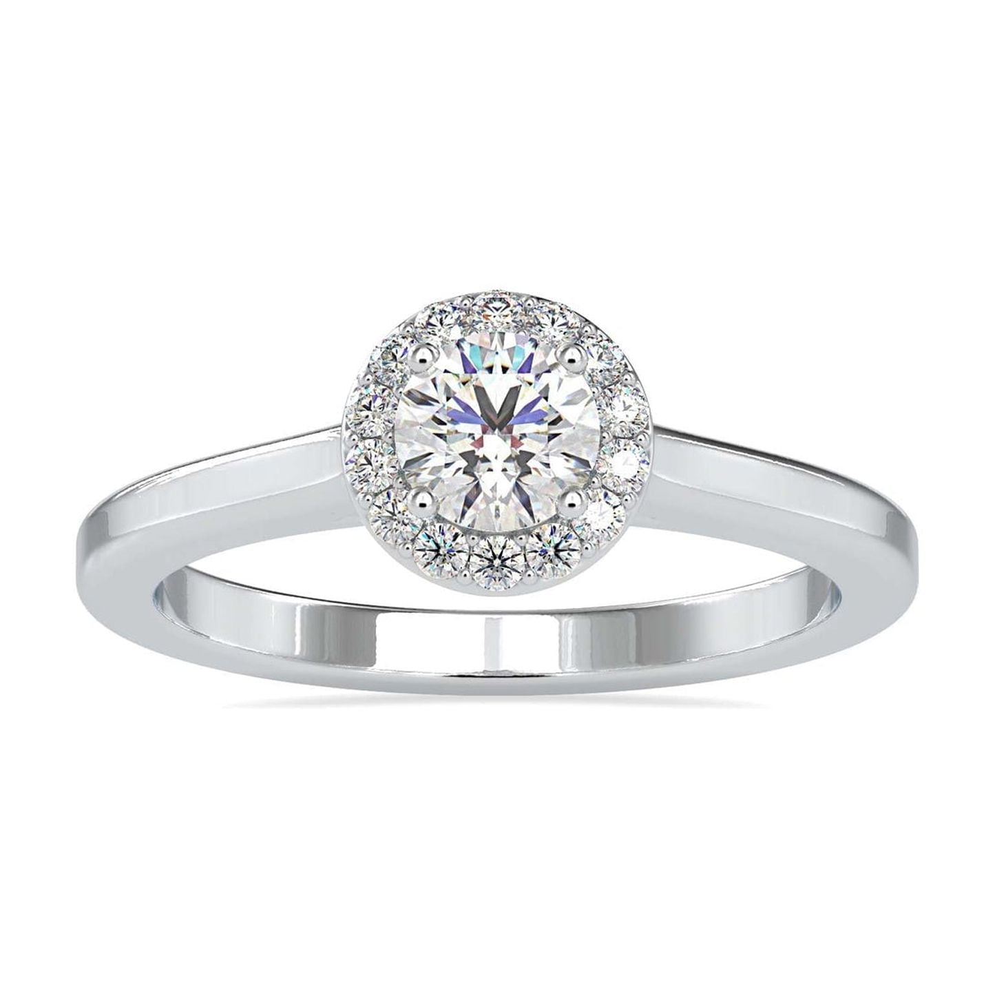Eterna Jewel Women's Halo Engagement Ring - 1.58 Ct Round Cut Lab ...
