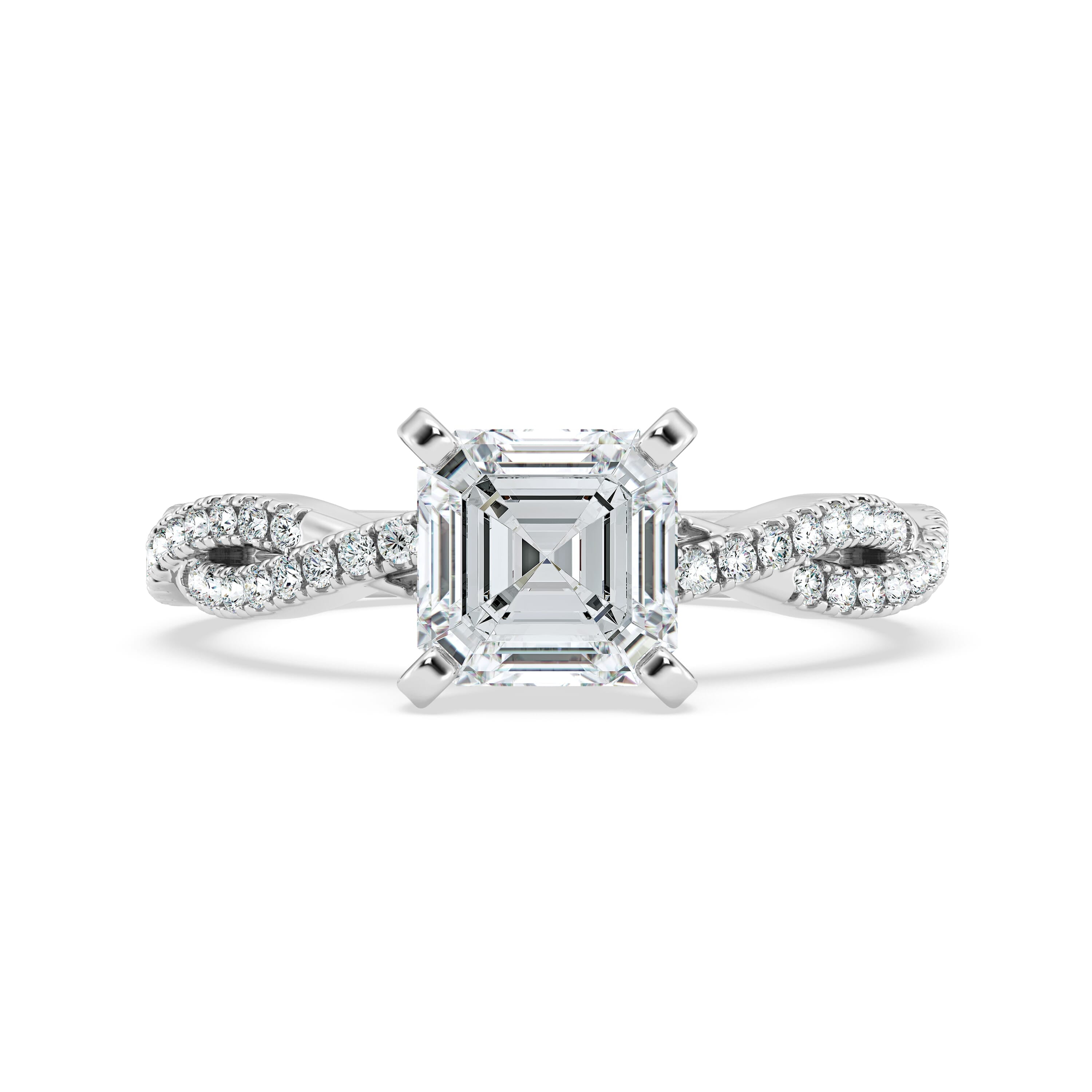 Eterna Jewel1.8 Ct Asscher Cut Solitaire Diamond Ring - Lab Created ...