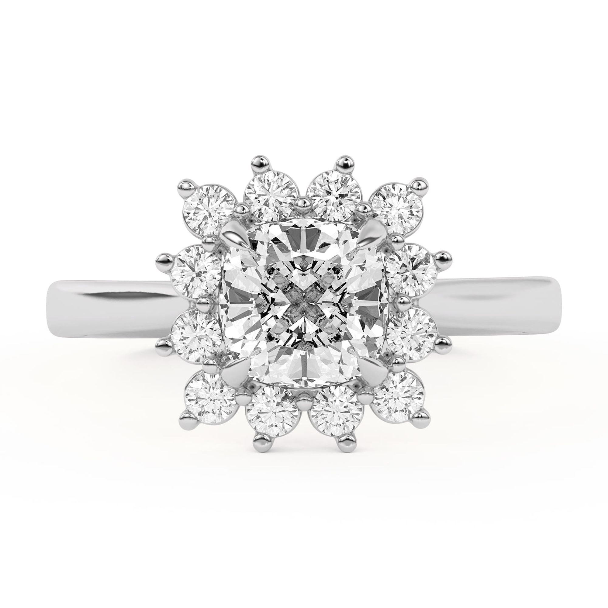 Eterna Jewelry 1.4 Ct Moissanite Engagement Ring - Cushion Cut in 14K ...