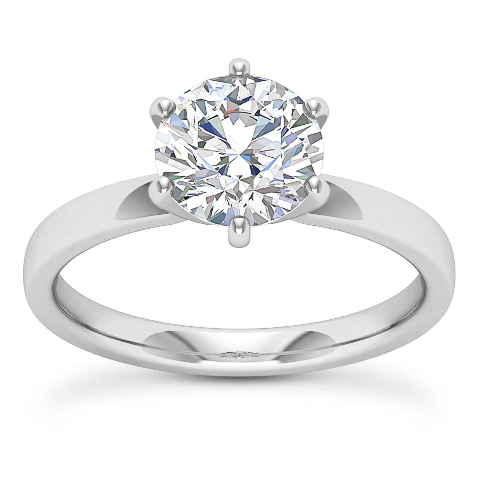 Eterna Jewelry 1.5 Ct Round Cut Moissanite Wedding Ring - 14K White ...