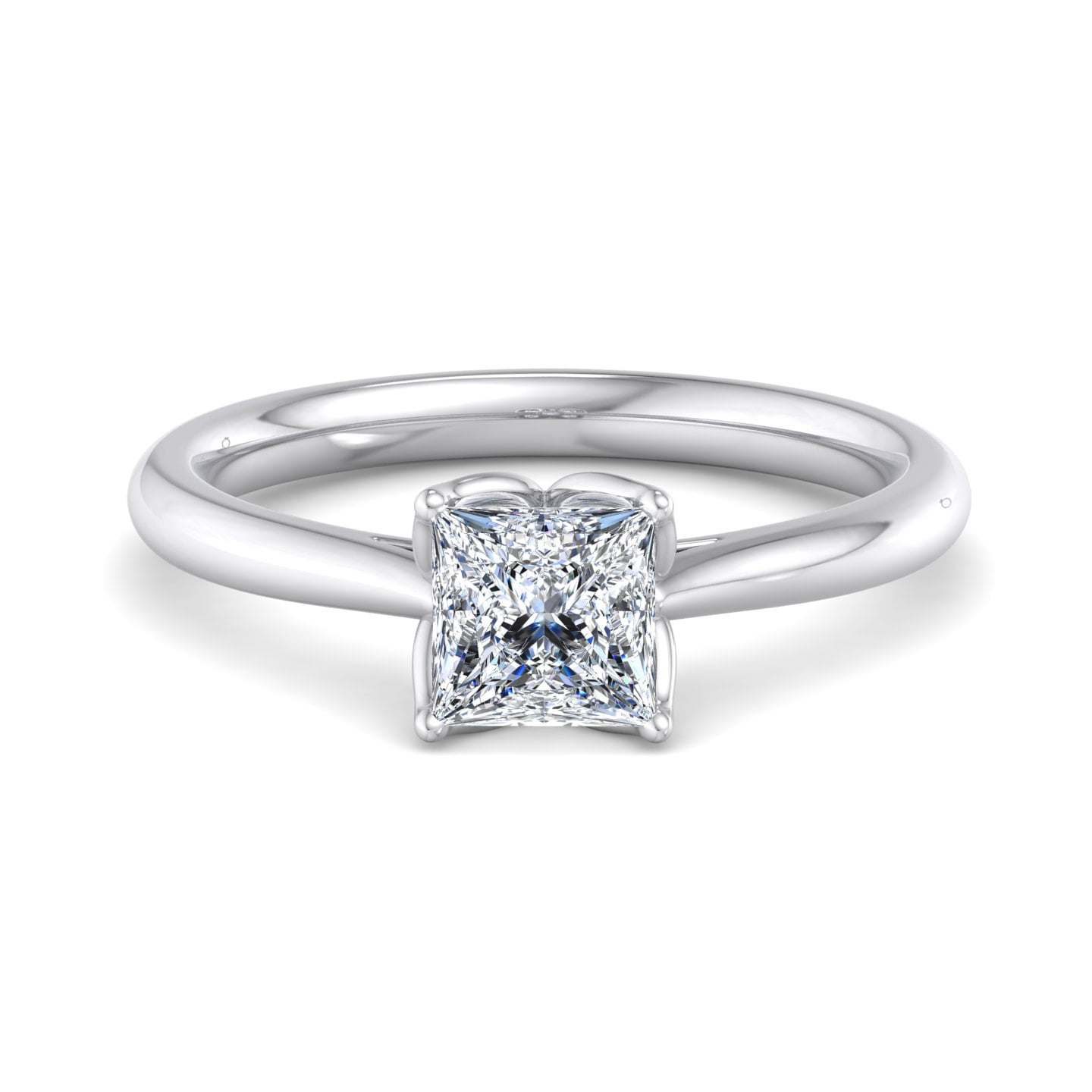 Eterna Jewelry 1.6 Ct Moissanite Ring - 14K White Gold Plated Princess ...