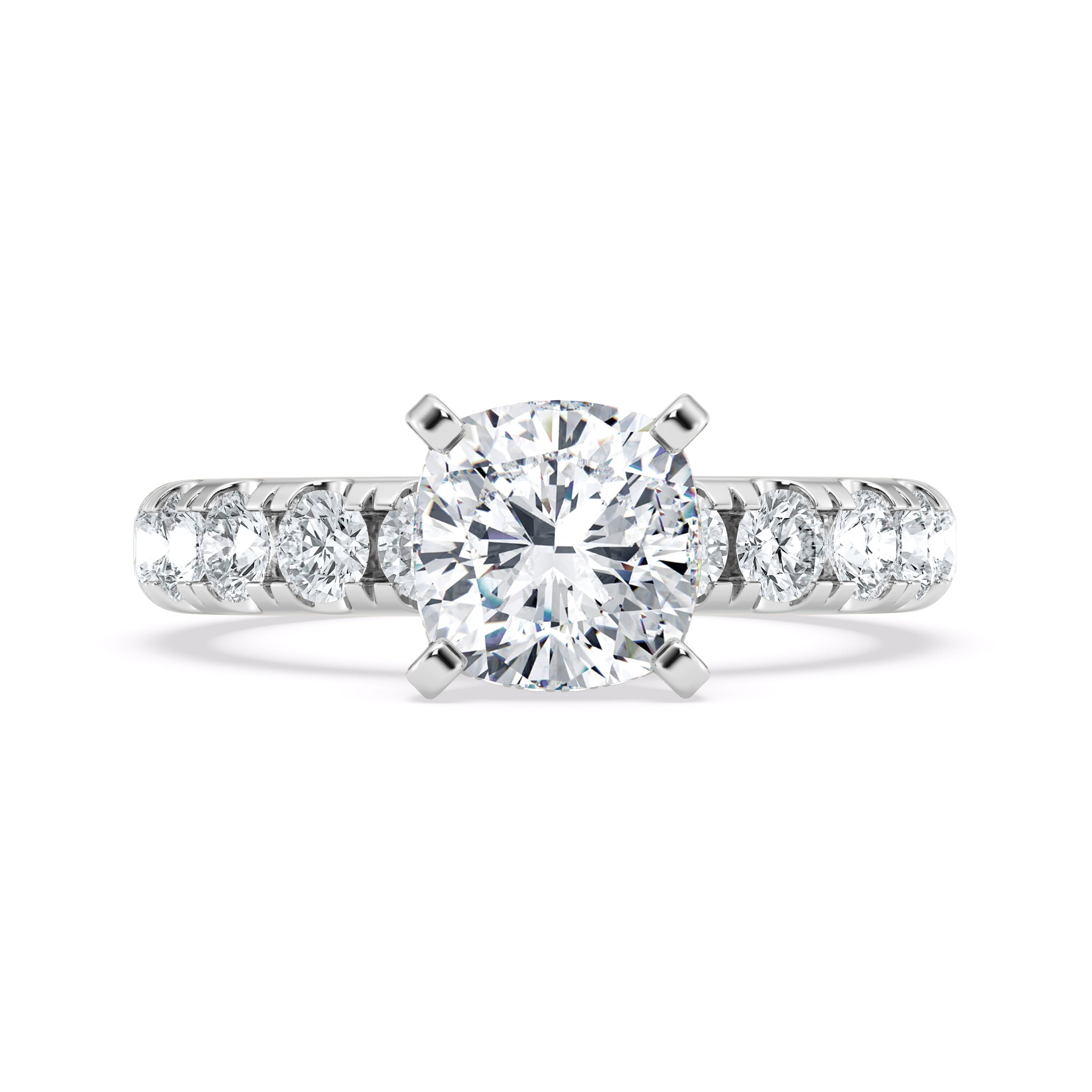 Eterna Jewelry 1.7 Ct Cushion Cut Moissanite Engagement Ring - 14K ...