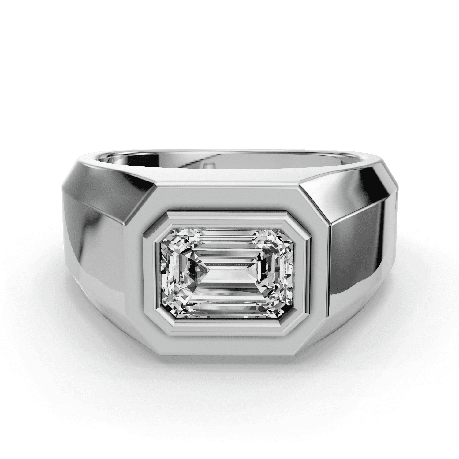 Eterna Jewelry 1.7 Ct Emerald Cut Moissanite Engagement Ring - 14K ...