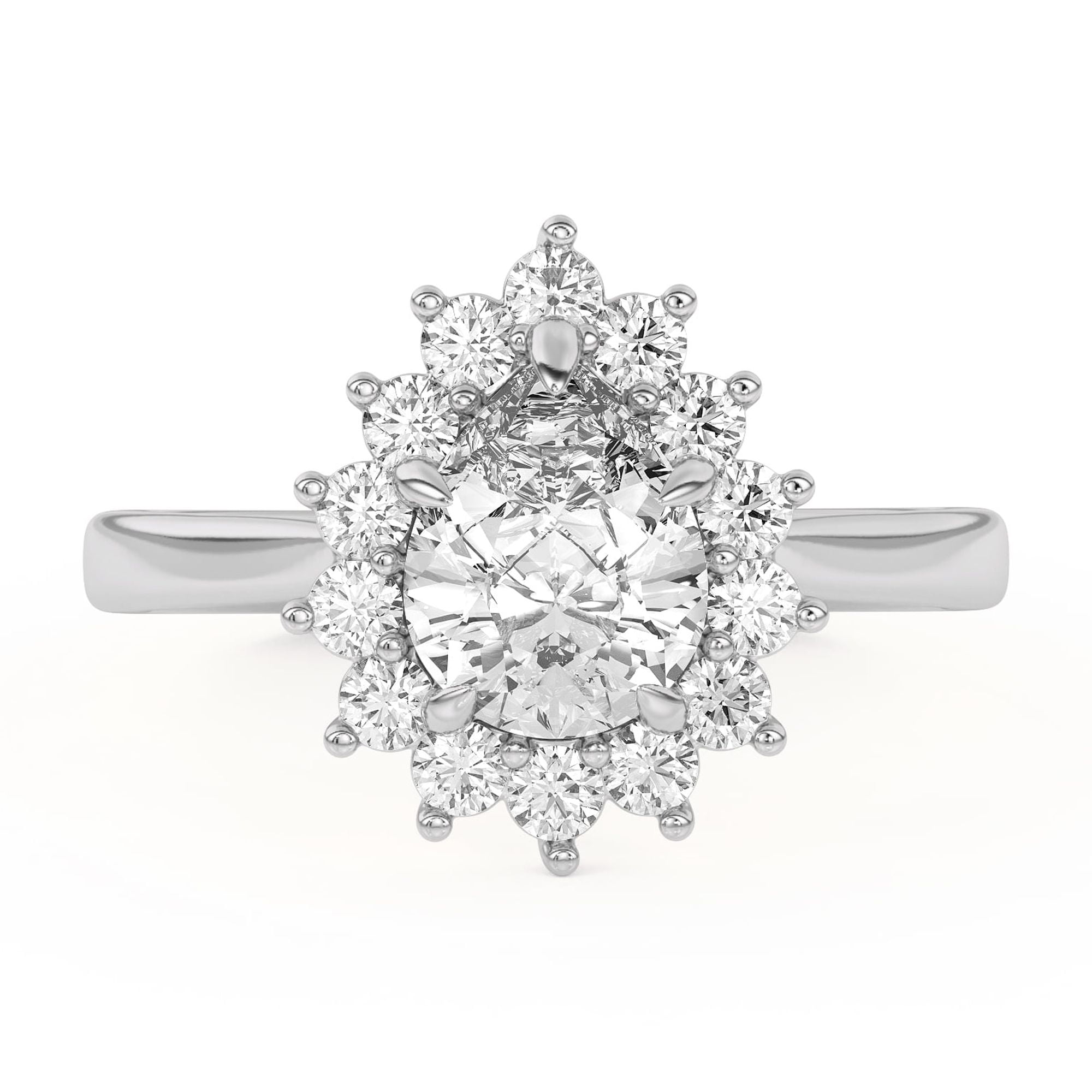 Eterna Jewelry 14K White Gold Plated 1.3 Ct Moissanite Wedding Ring ...
