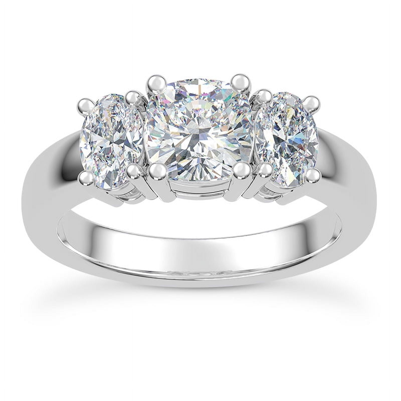 Eterna Jewelry 14K White Gold Plated 1.5 Ct Cushion Cut Moissanite Ring ...