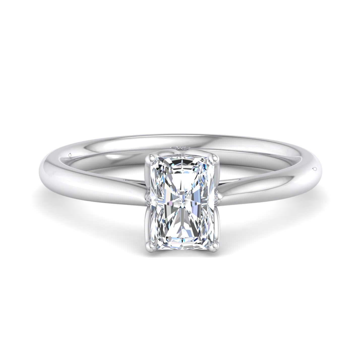 Eterna Jewelry 14K White Gold Plated 1.8 Ct Radiant Cut Moissanite Ring ...