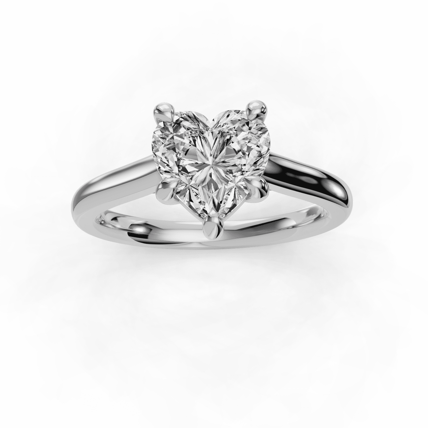 Eterna Jewelry 14K White Gold Plated Engagement Ring - Heart Cut ...