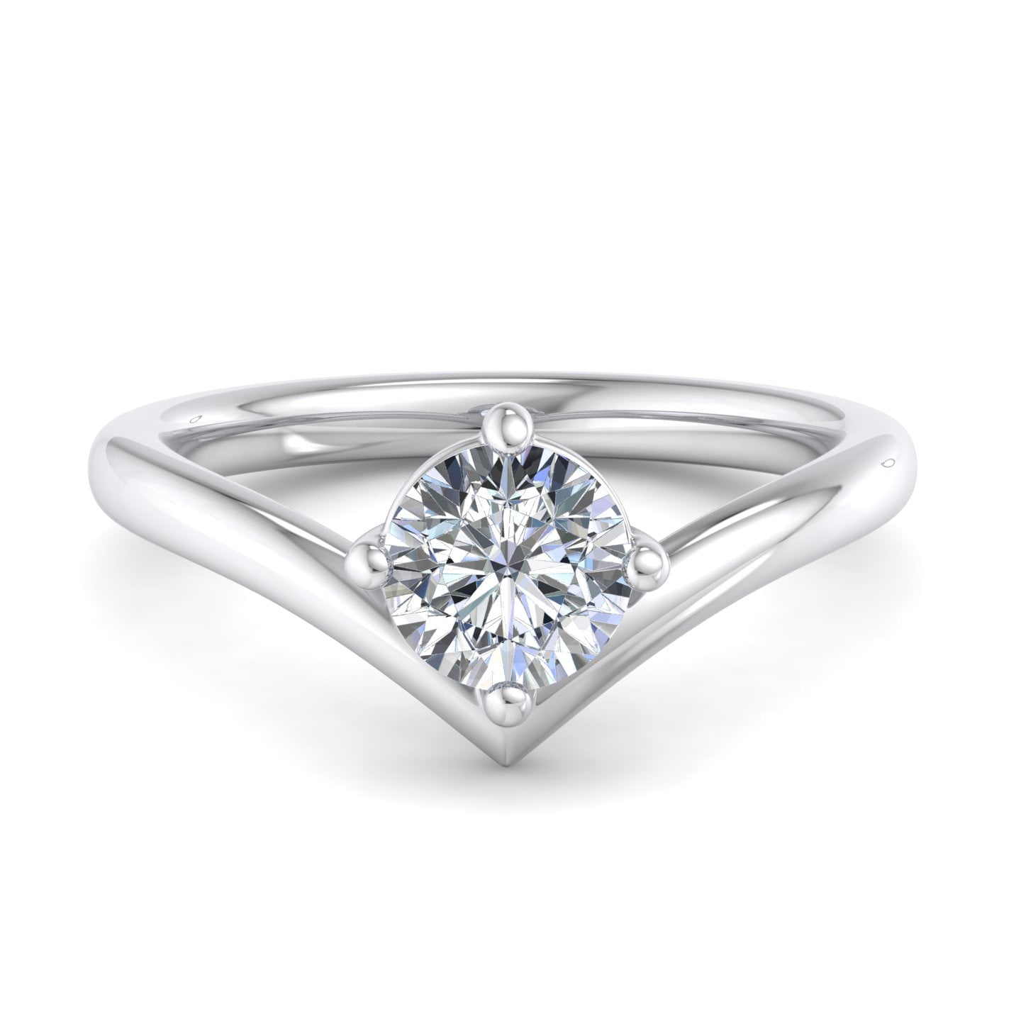 Eterna Jewelry 14K White Gold Plated Ring - 1.6 Ct Round Cut Moissanite ...