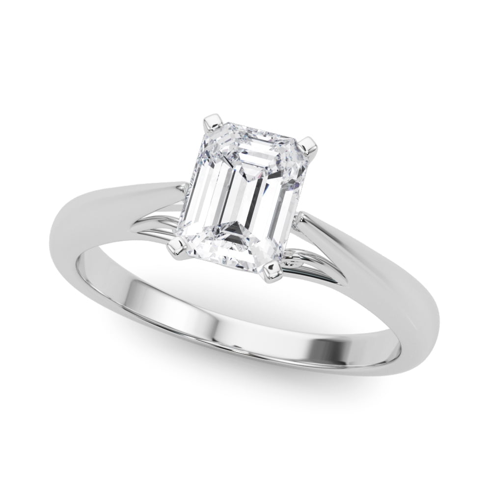 Eterna Jewelry 14K White Gold Plated Ring - 1.7 Ct Emerald Cut ...