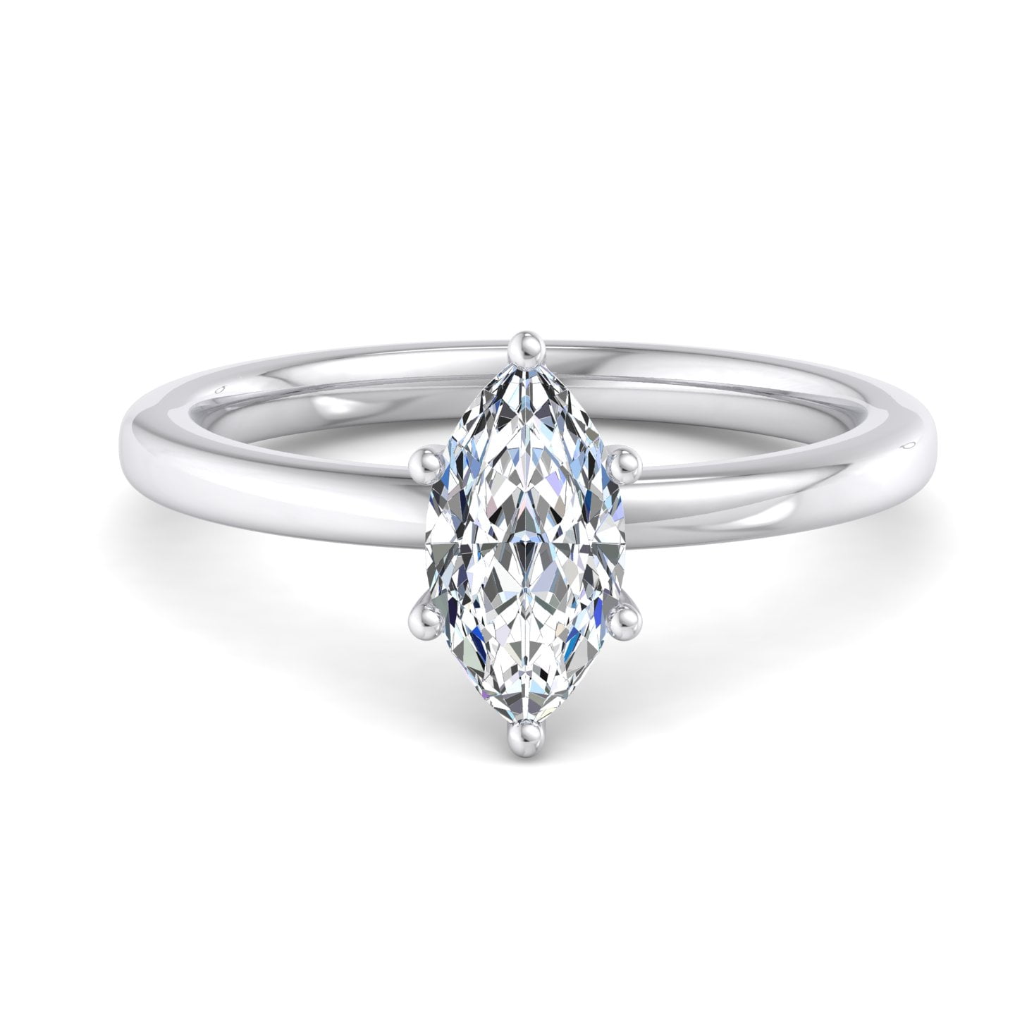 Eterna Jewelry 14K White Gold Plated Ring - 1.7 Ct Marquise Cut ...