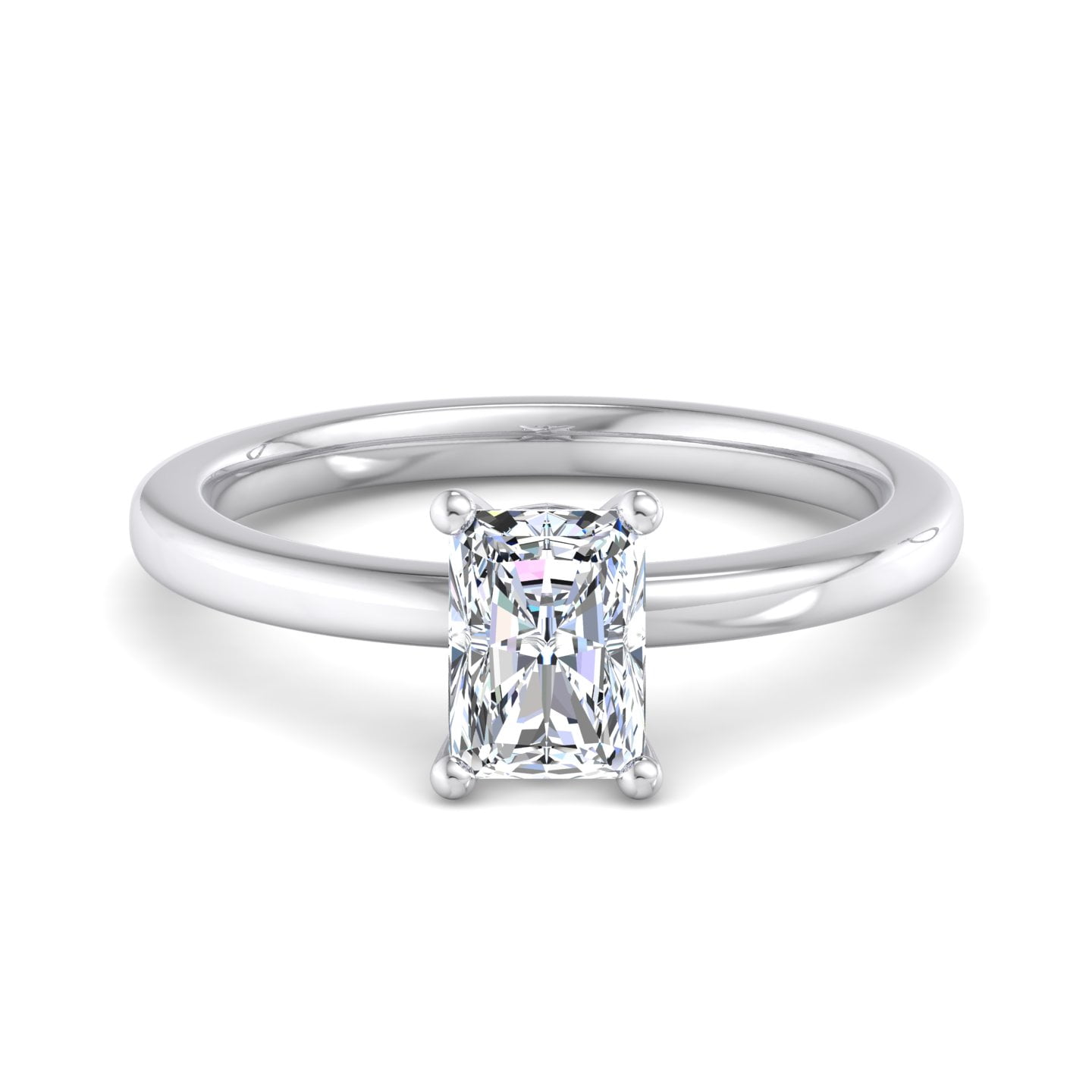 Eterna Jewelry 14K White Gold Plated Ring - 1.8 Ct Radiant Cut ...
