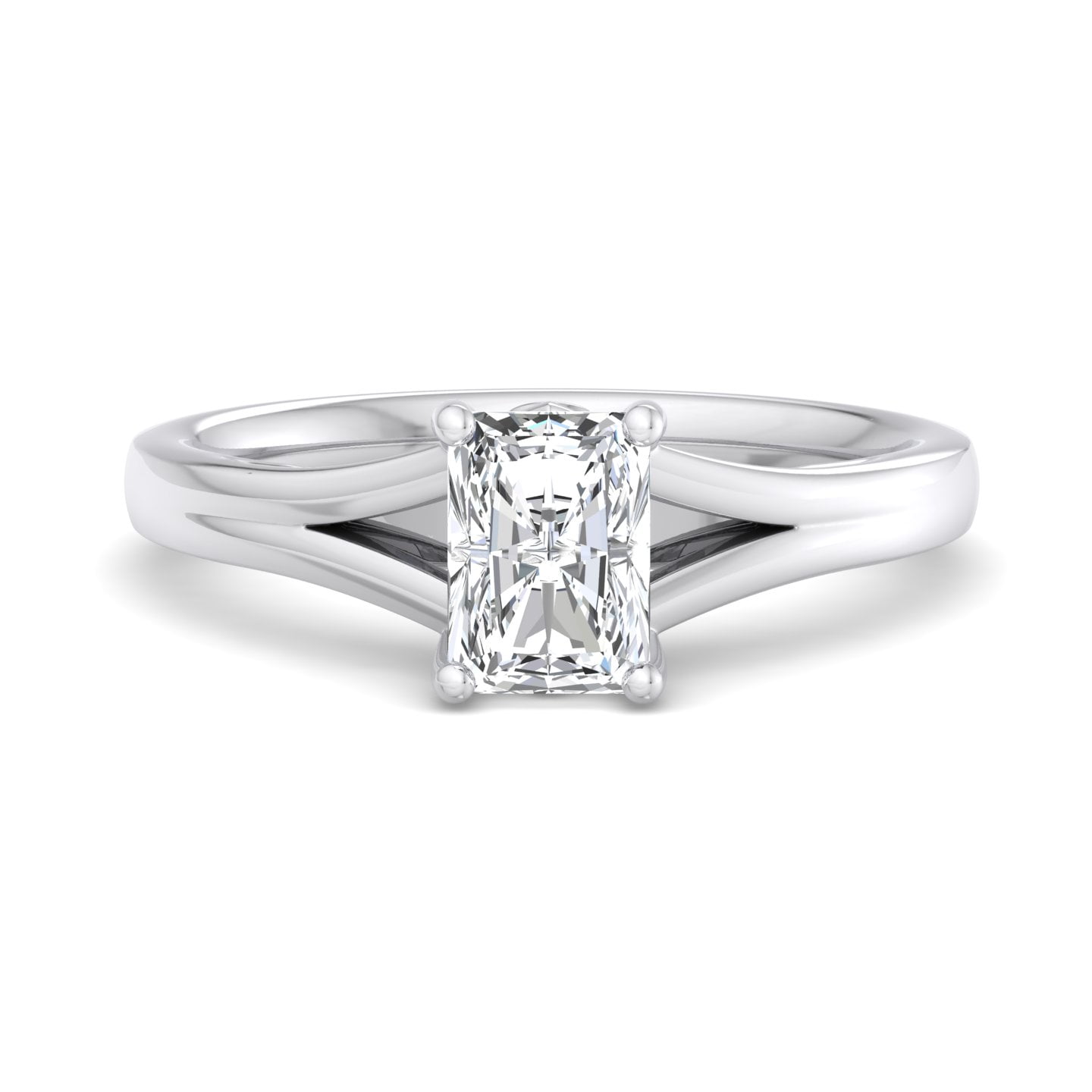 Eterna Jewelry Radiant Cut 1.7 Ct Moissanite Solitaire Engagement Ring ...