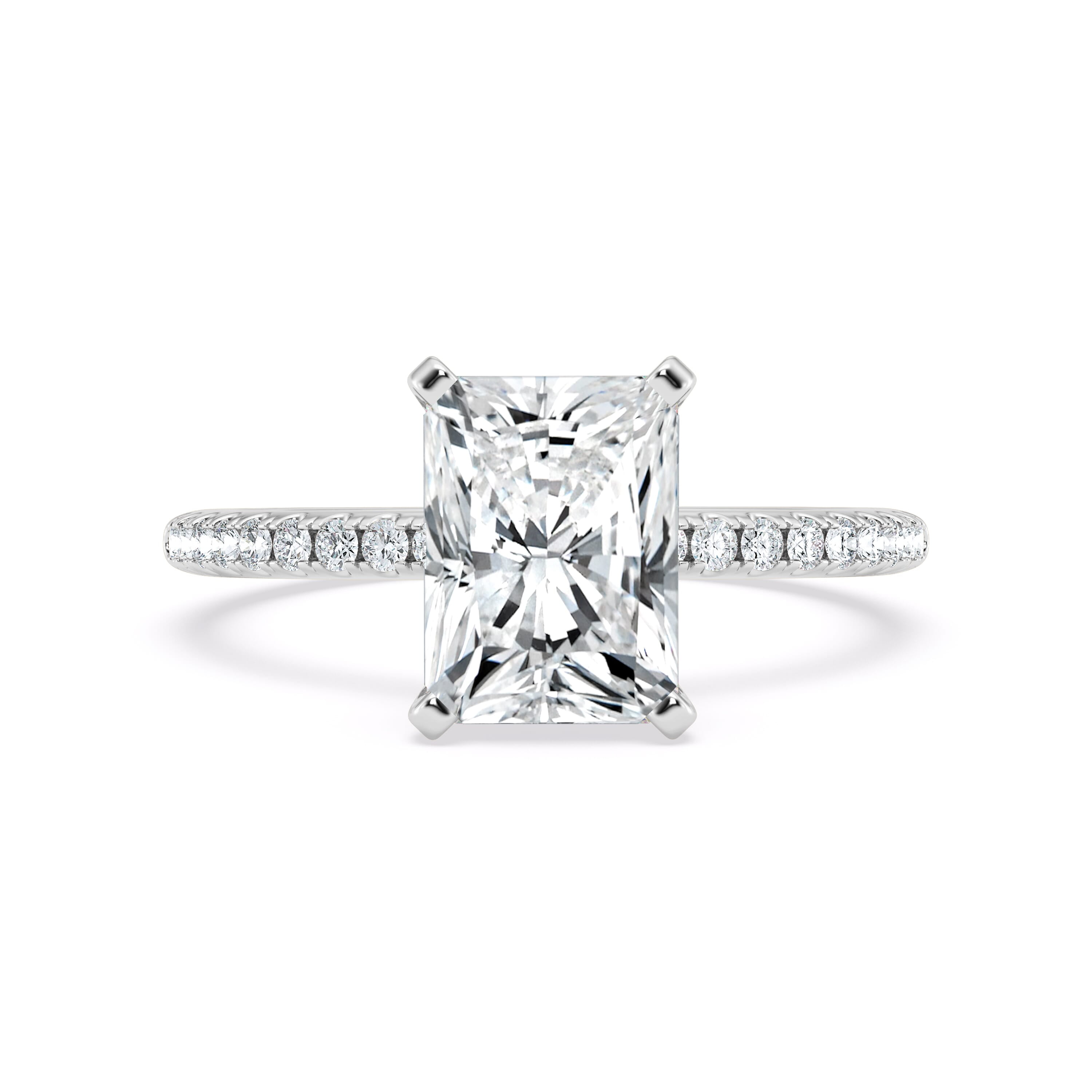 Eterna jewelry 14K White Gold Plated Hidden Halo Ring - Radiant Cut ...