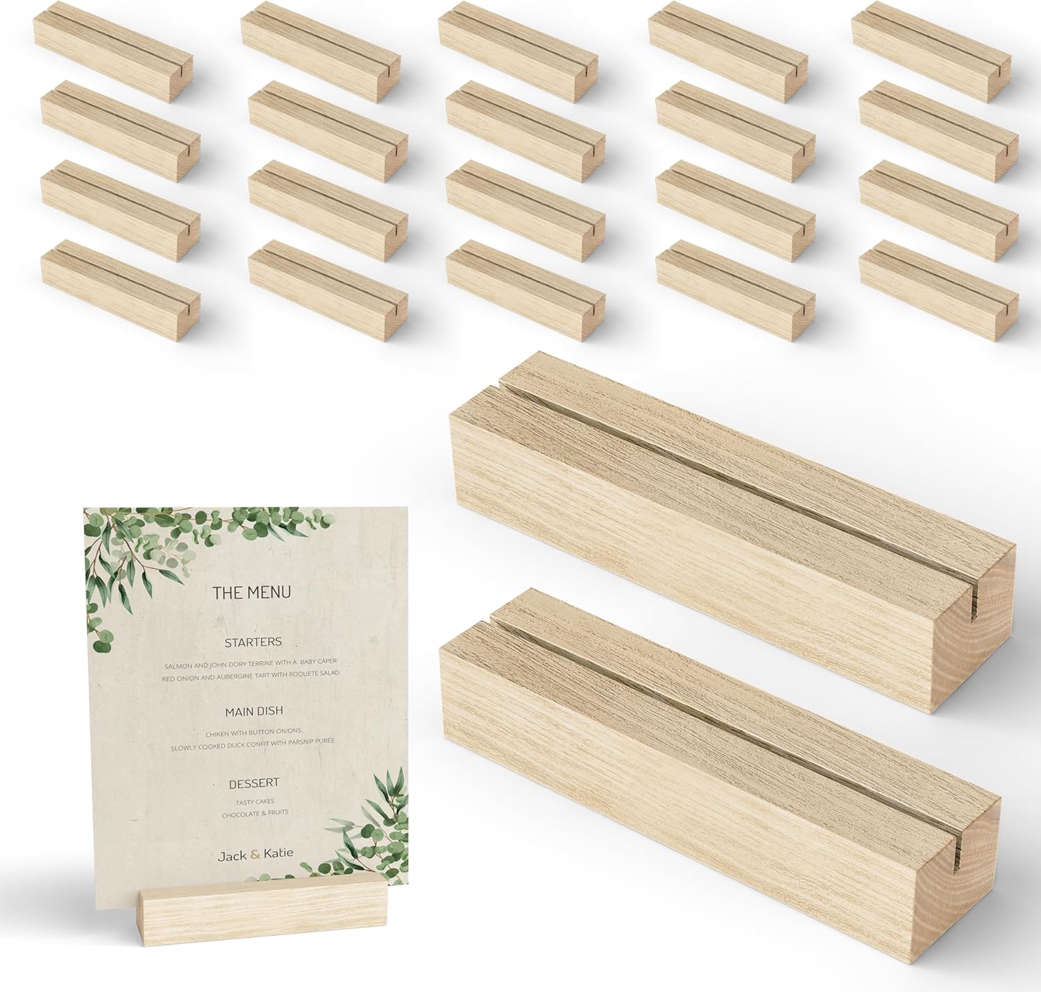 EternaNest Place Card Holder 4.8x1.2x1- Wood Acrylic Sign Holders 20 ...
