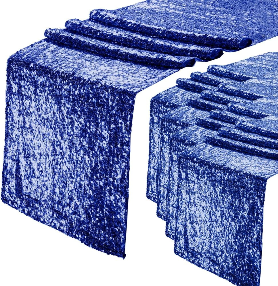 Eternal Beauty Sequin Table Runners Navy Blue 12 x 108 Inch Glitter ...