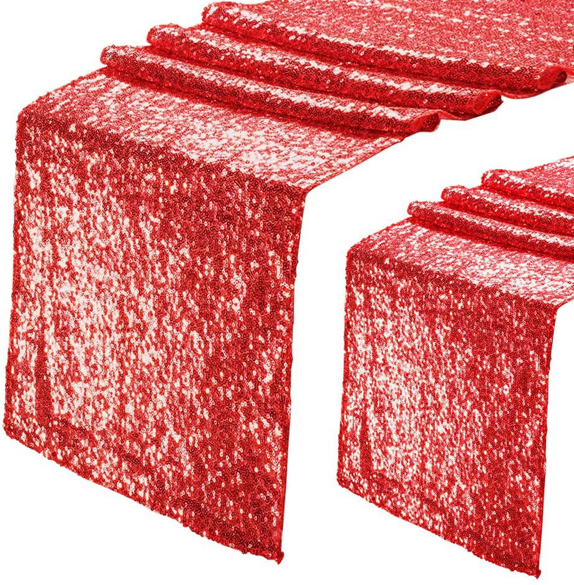 Eternal Beauty Sequin Table Runners Red 12 x 72 Inch Red Table Runner ...