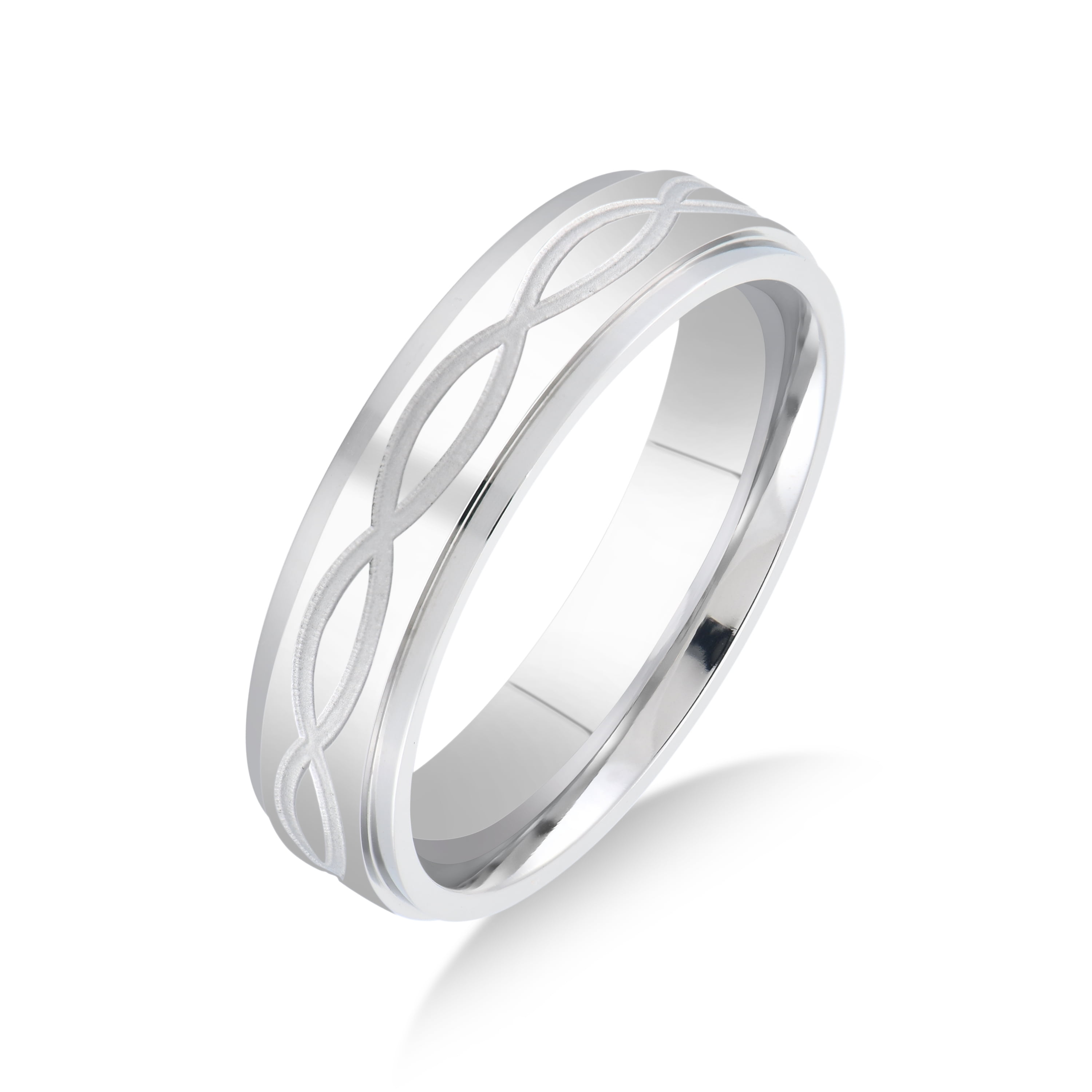 Eternal Bond Titanium 6MM INFINITY Symbol Engraved Center Wedding Band ...