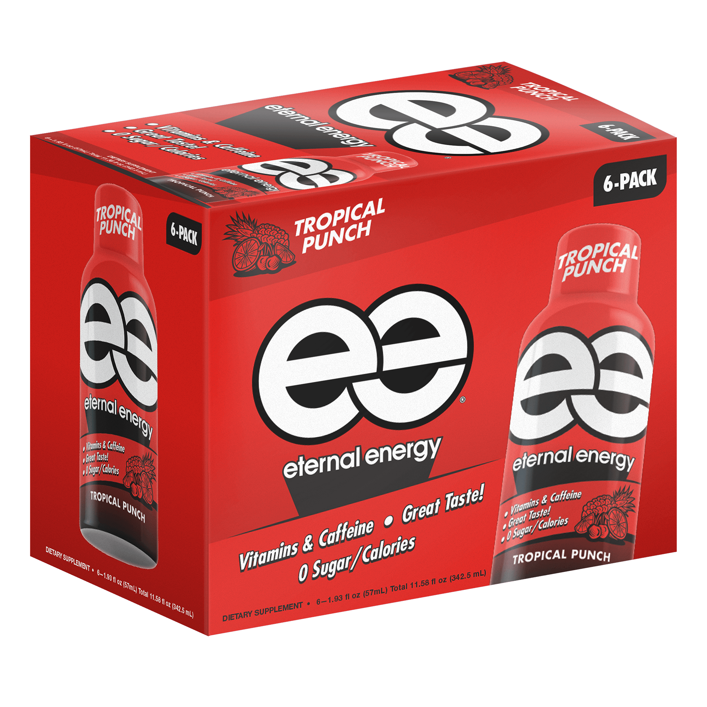 Eternal Energy Premium Energy Shot, Grape, 1.93 fl oz, 6 count ...