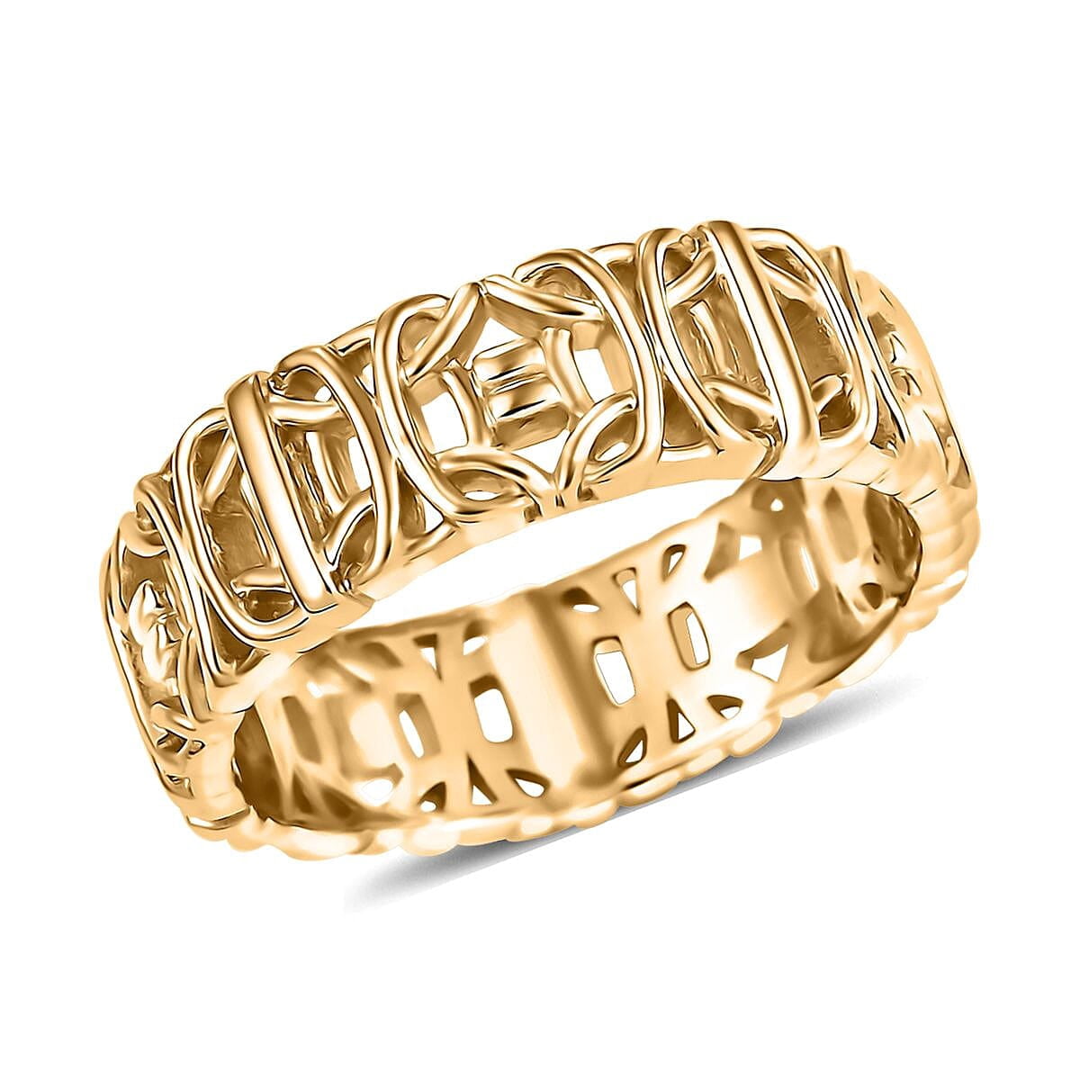 Eternal Knot Band Ring in 18K Yellow Gold Plated Bronze Size 10 ...