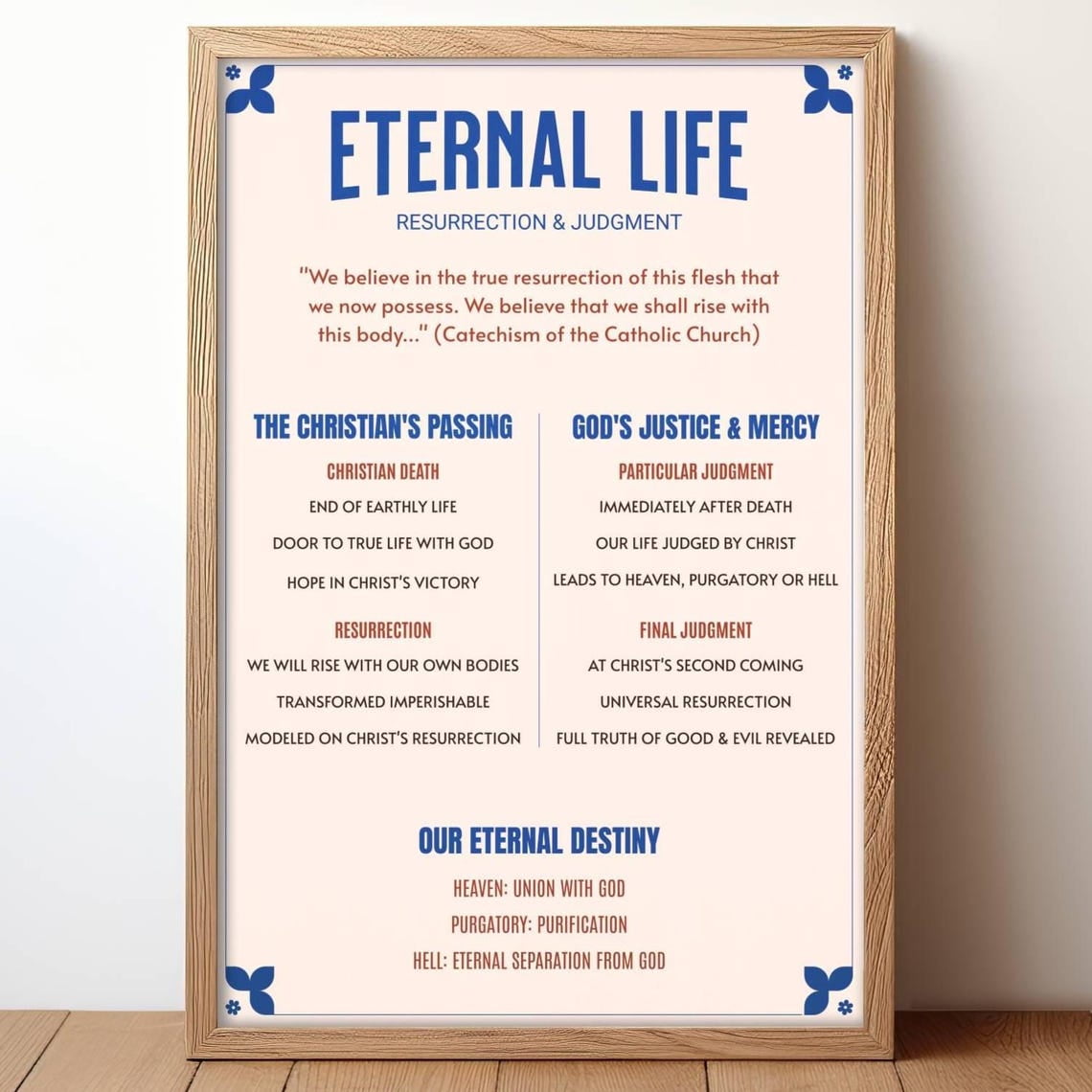 Eternal Life Didactic Print, Catechism Catholic Doctrine Infographic ...