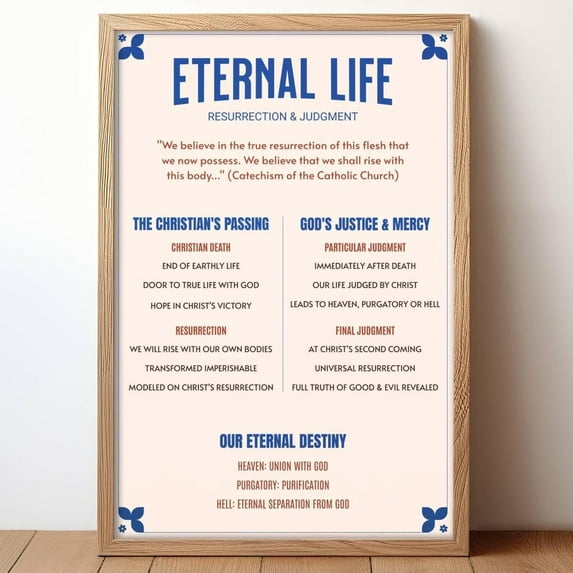 Eternal Life Didactic Print, Catechism Catholic Doctrine Infographic ...