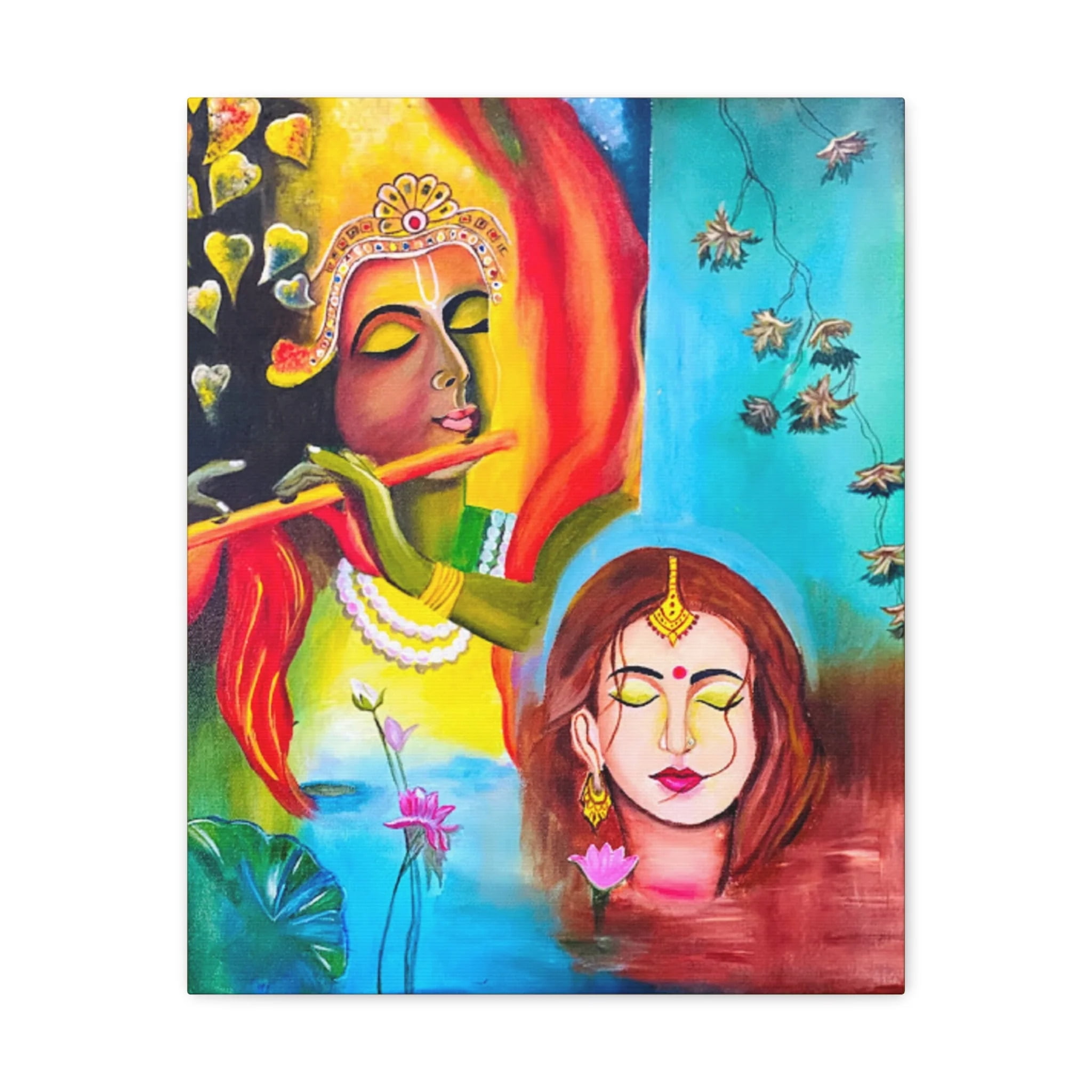 Eternal Love on Canvas: Radha Krishna Painting Captivating Artistry for ...