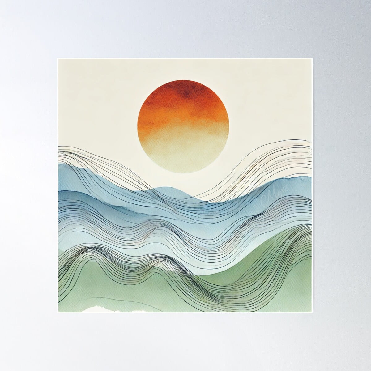 Eternal Movement: Solar Waves Poster Wall Art, Modern Wall Decor For ...
