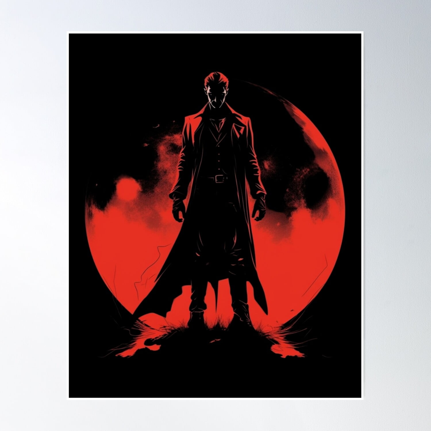 Eternal Night Vampire Blood Moon Poster Wall Art, Modern Wall Decor ...
