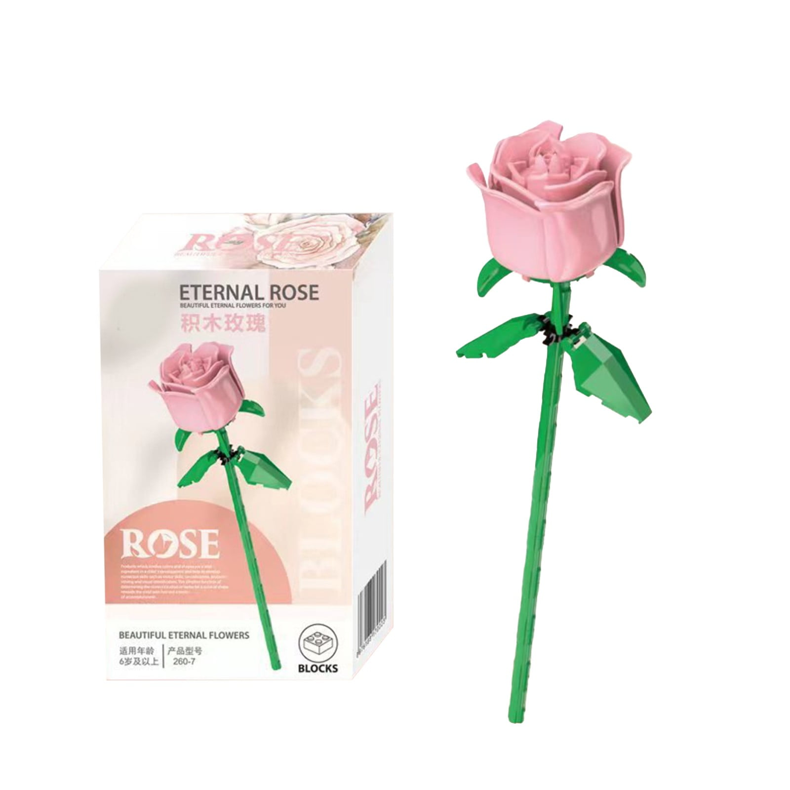 Eternal Rose Building Blocks Kit Creative Flower Model for Home Decor ...