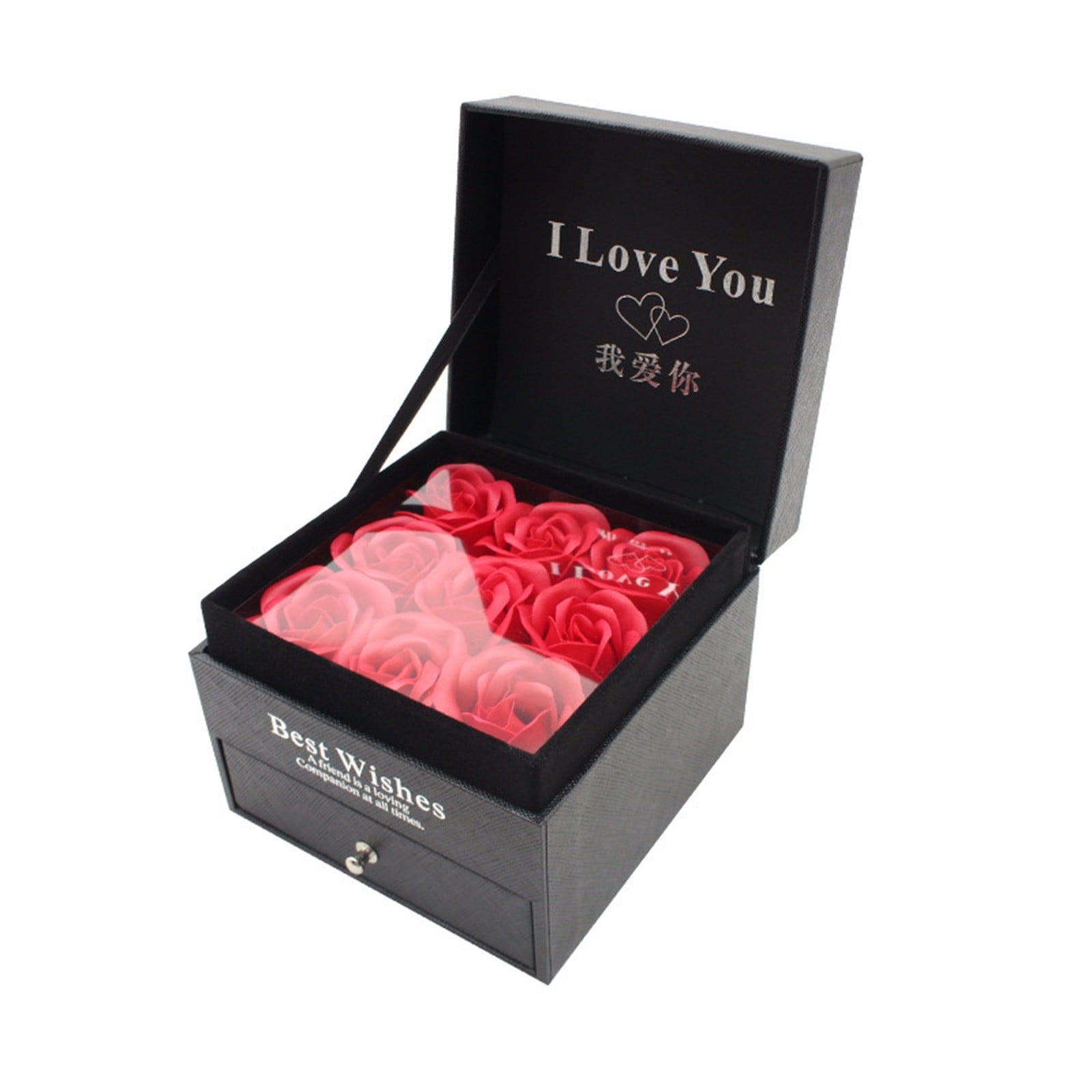 Eternal Rose Preserved Flowers Jewelry Box 1 Storage Box + Gift Bag ...