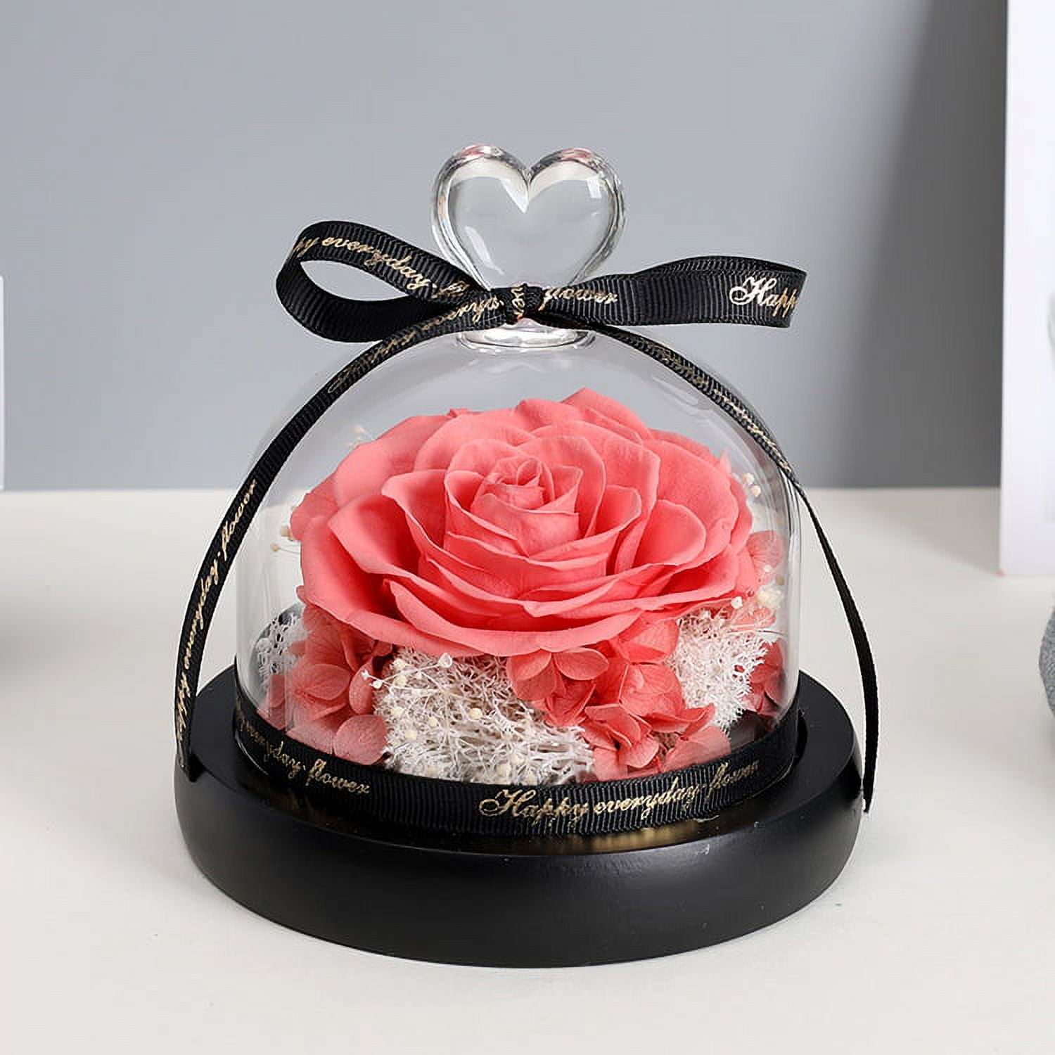 Eternal Rose - Preserved Forever Rose Flower in a Glass Handmade Eternal Roses with LED Lights ...