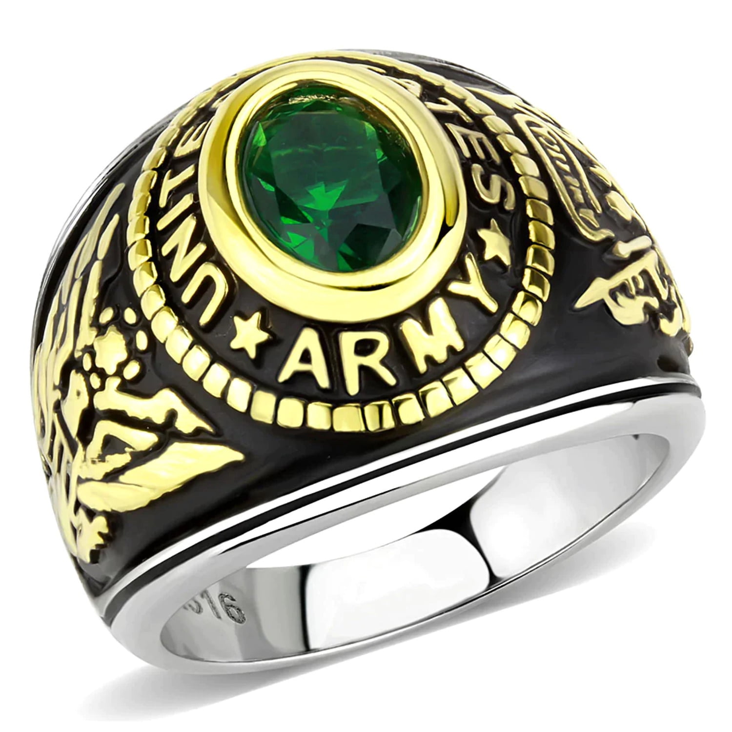 Eternal Sparkles Men's USA United States Army Military Ring Patriotic ...