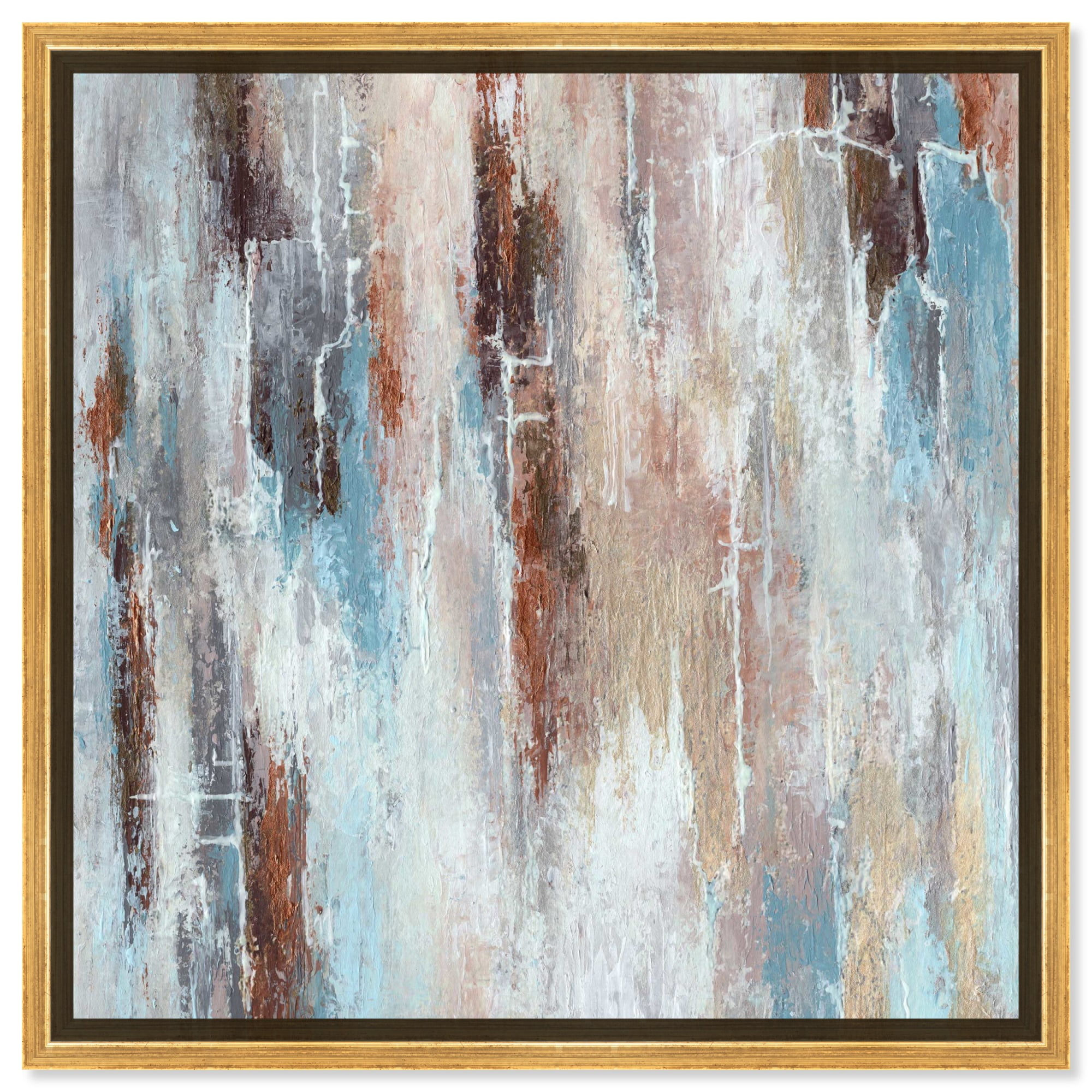 Eternal Symphony Canvas Fall Abstract Art by Art Remedy, Gold Frame, 24" x 24" - Walmart.com