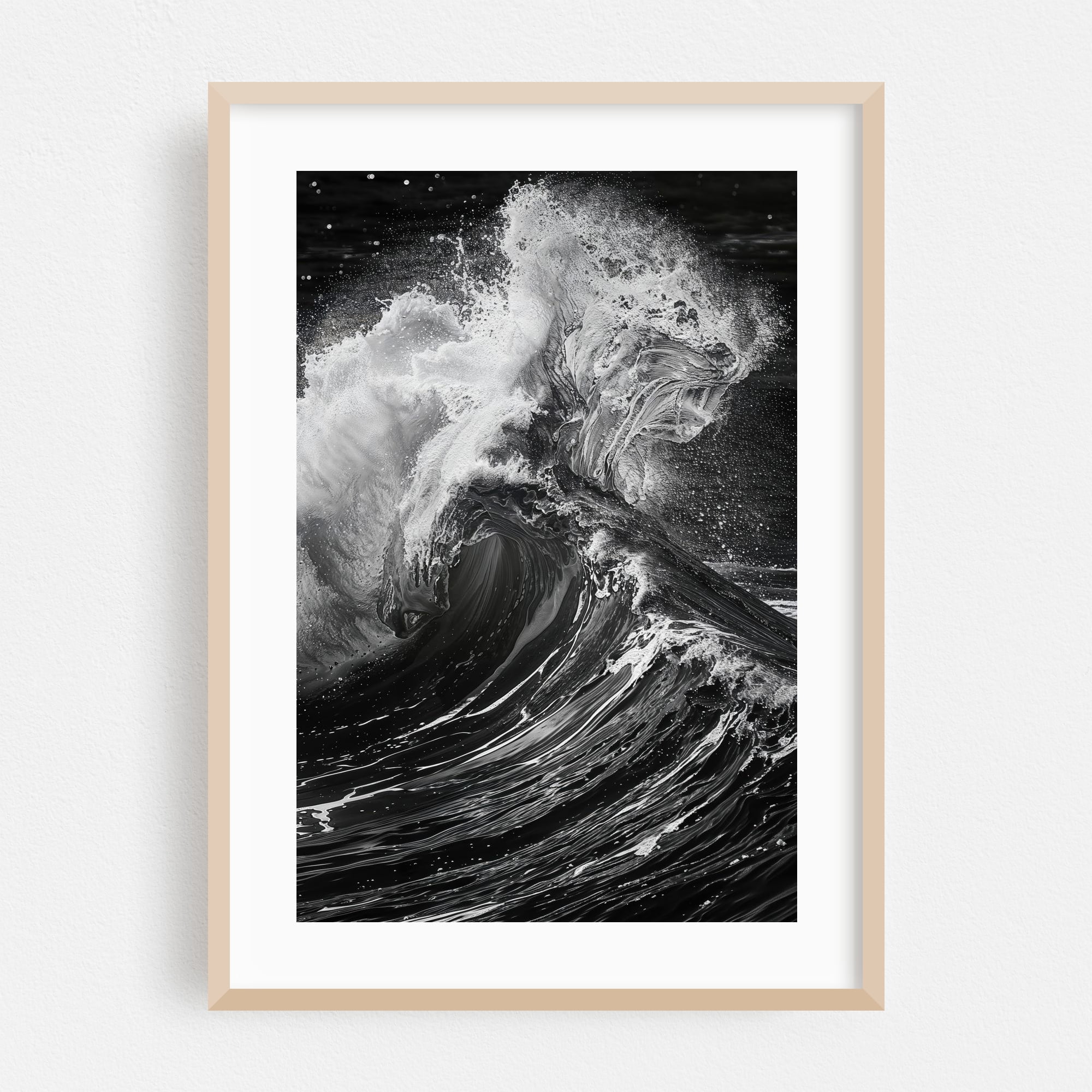 Eternal Wave - Photography Waves Ocean Black and White Abstract ...