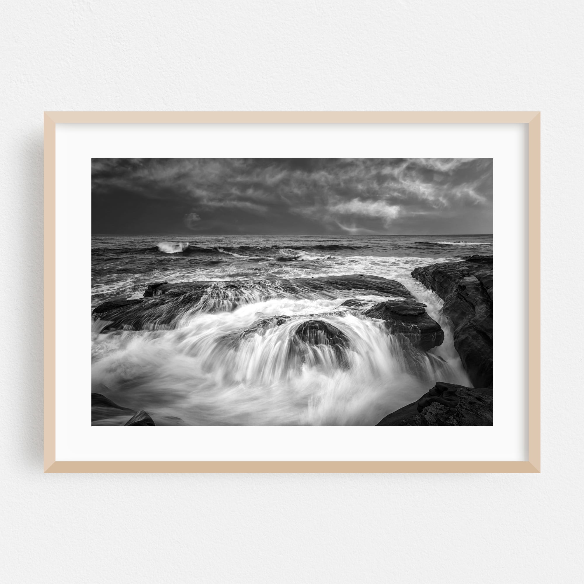 Eternal Waves - San Diego California Photography Oak Framed Wall Art ...