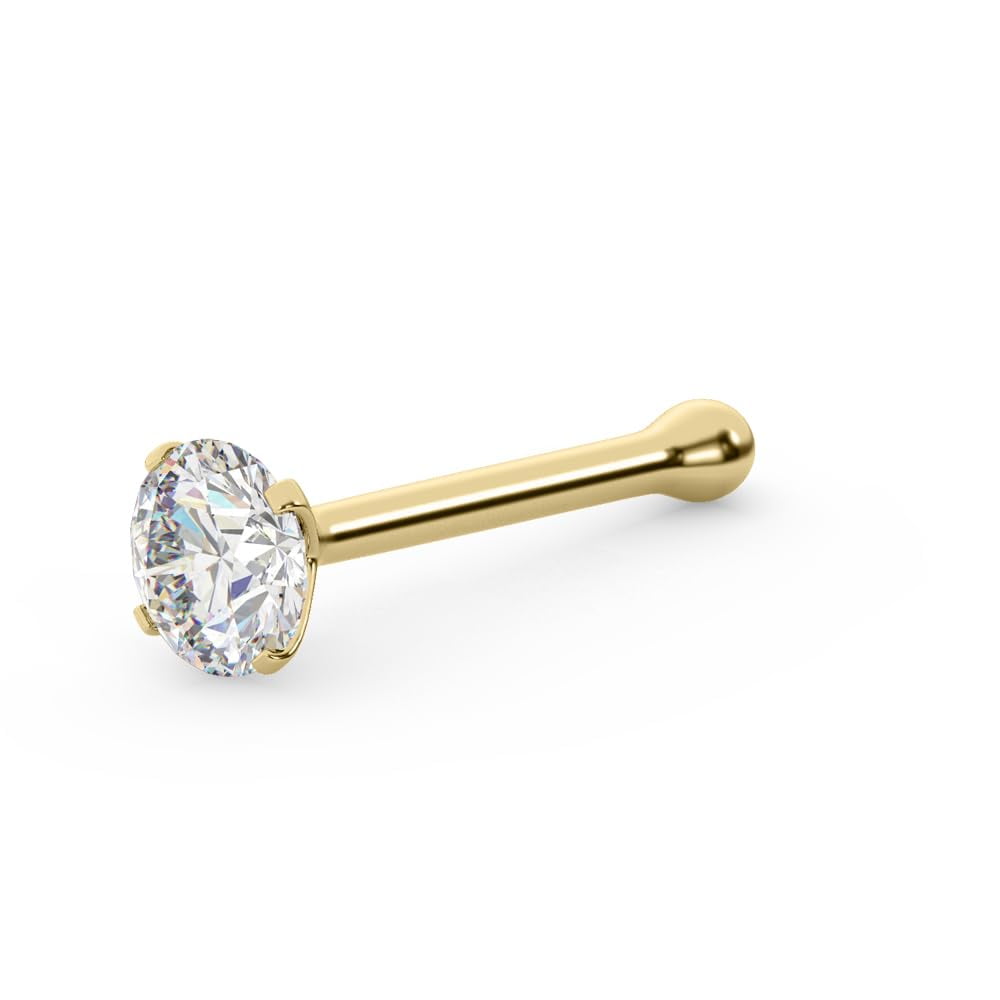 EternalDia IGI Certified Real Diamond Nose Stud With Ball Barbell 14K ...