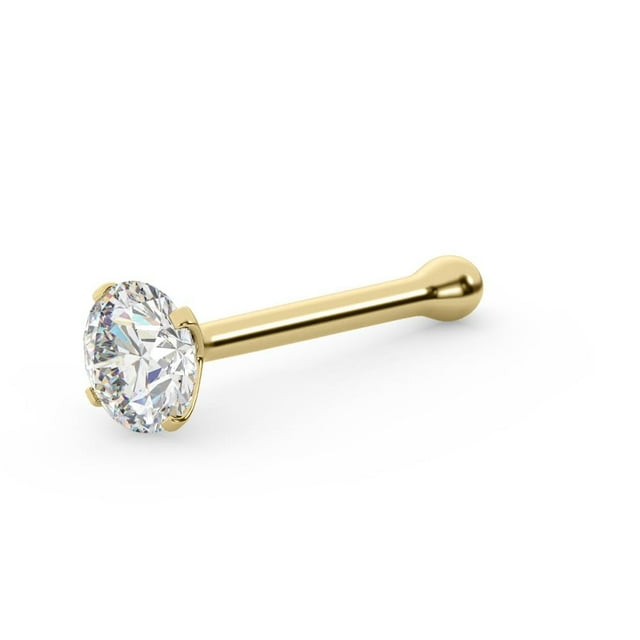 EternalDia IGI Certified Real Diamond Nose Stud With Ball Barbell 14K ...