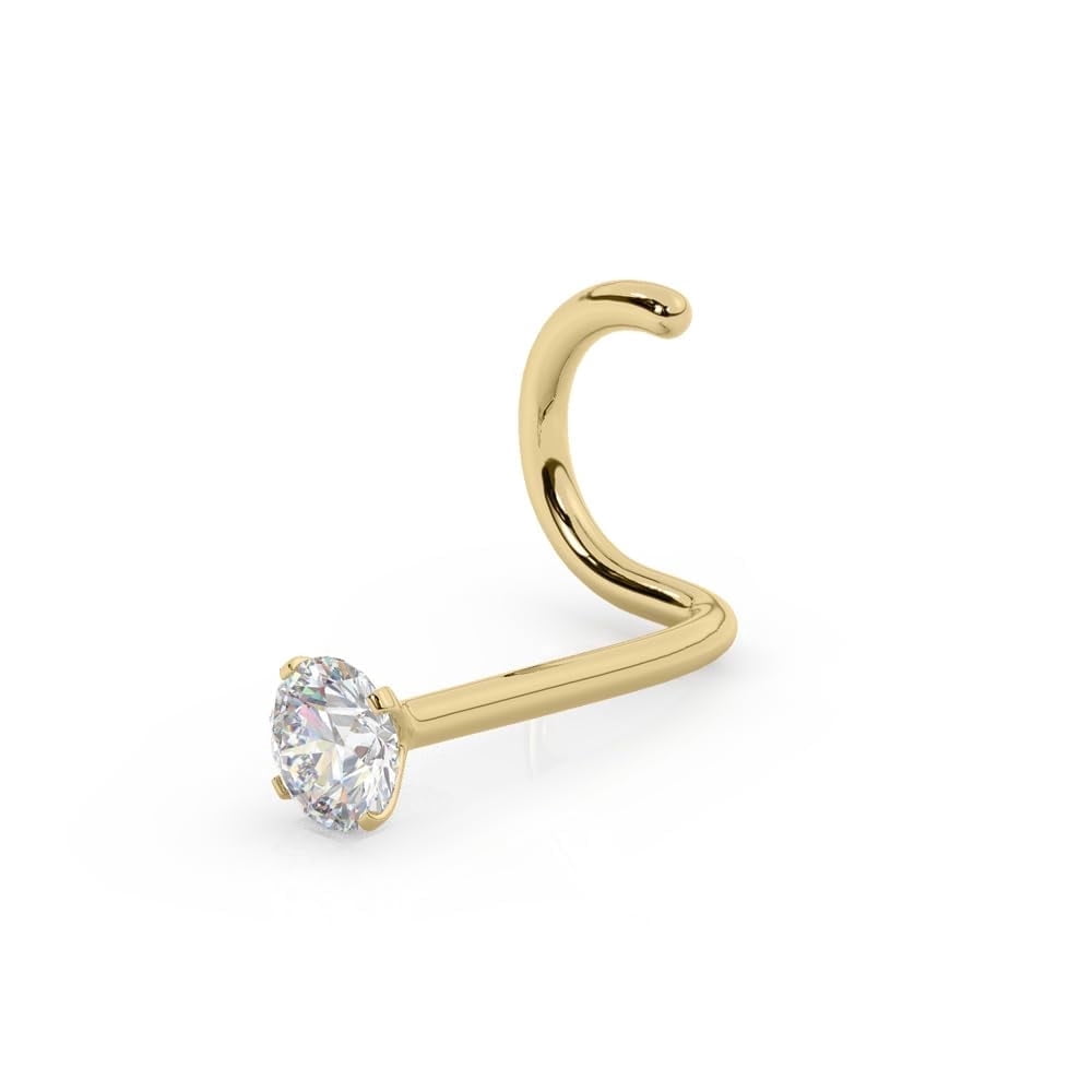 EternalDia Real Diamond Nose Stud With Twist Back 14K Gold Nose Stud in ...
