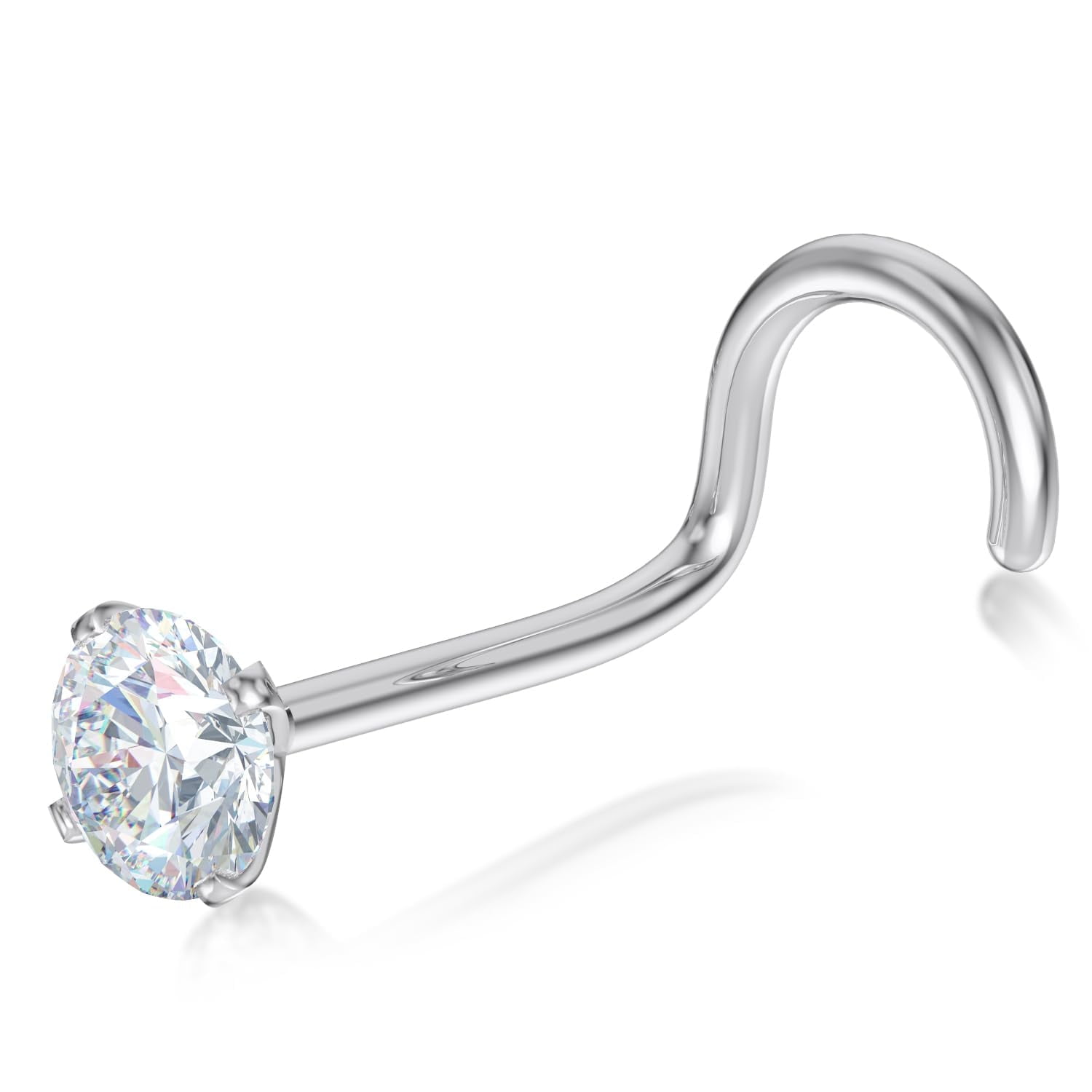 EternalDia Real Diamond Nose Stud With Twist Back 14K Gold Nose Stud in 20 Gauge/Diamond Nose ...