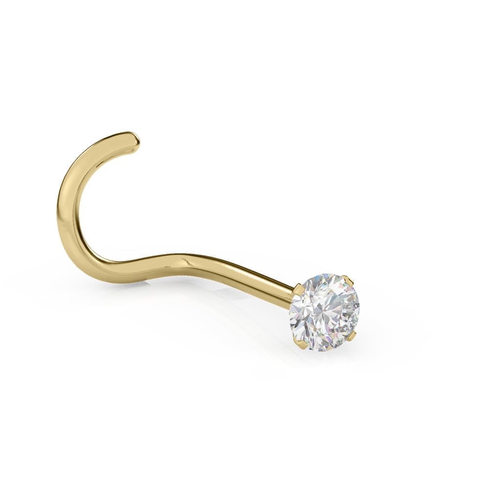 EternalDia Real Diamond Nose Stud With Twist Back 14K Gold Nose Stud in ...