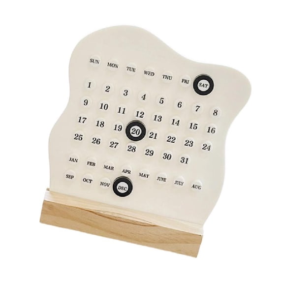 Eternals Calendar Date Display Calendar Wood Desk Calendar Tabletop ...
