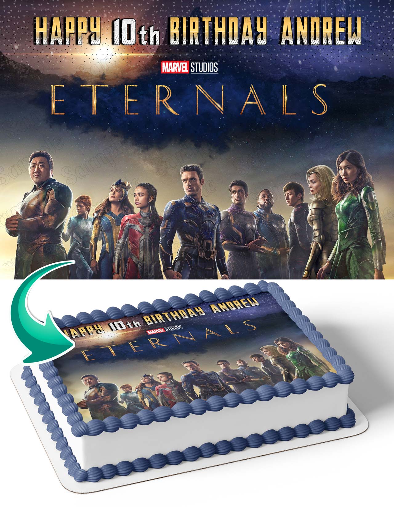 Eternals Marvel Movie Edible Image Cake Topper Personalized Birthday ...