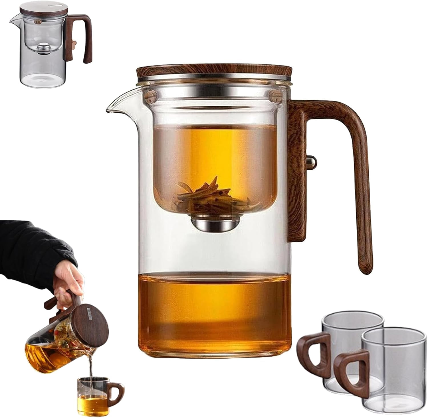 Eternititea Magic Pot, Borosilicate Glass Magnetic Teapot, Eternititea ...