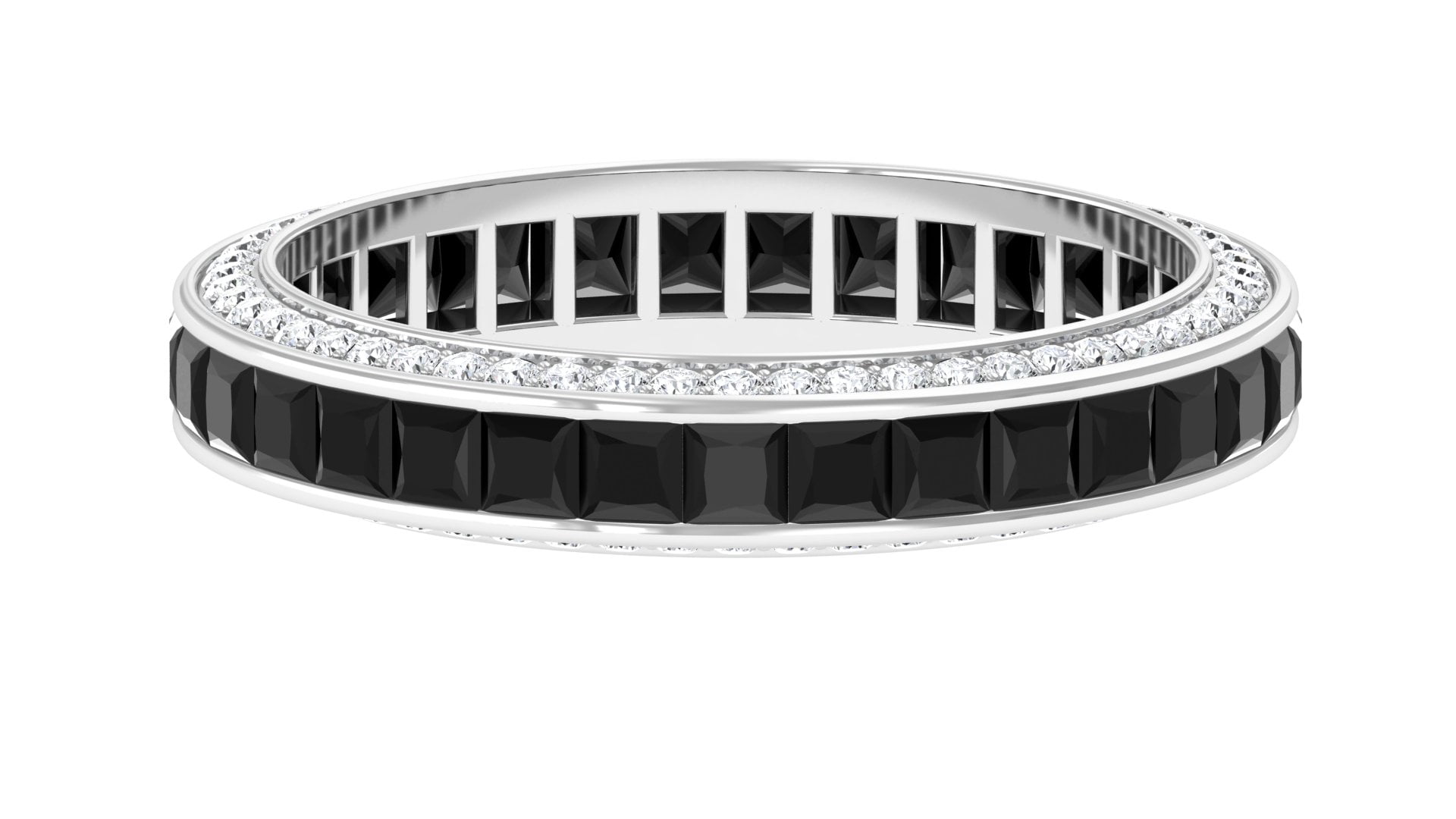 Rosec Jewels Eternity Band Ring - Lab Created Black Diamond Ring with ...