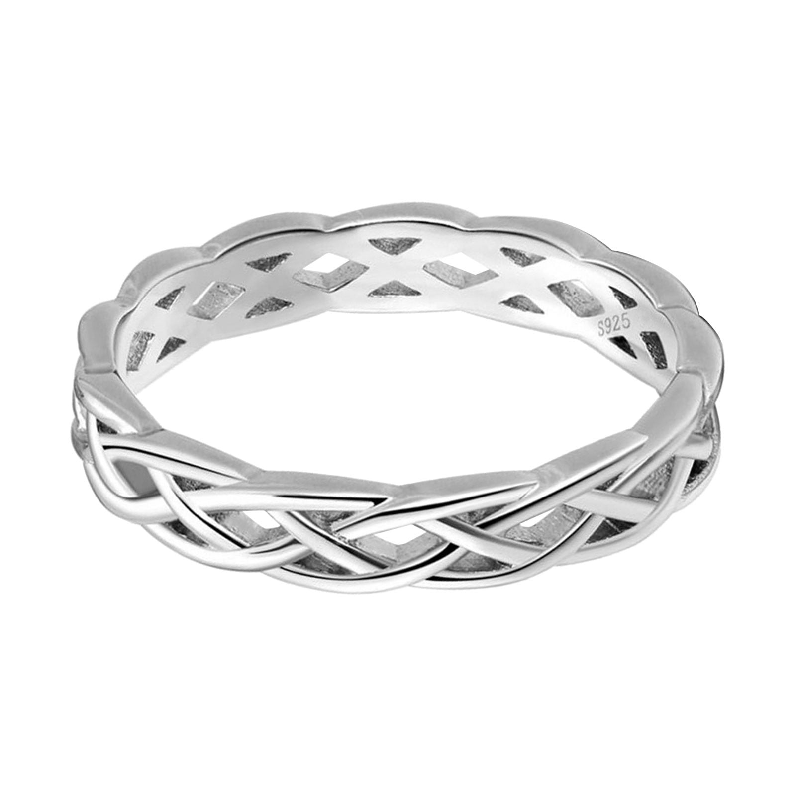 Eternity Ring Wedding Band for Women 925 Sterling Silver 14K Gold ...