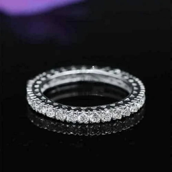 Eternity Wedding Band Ring 2.5Ct Lab Created Round Diamond 14k White ...